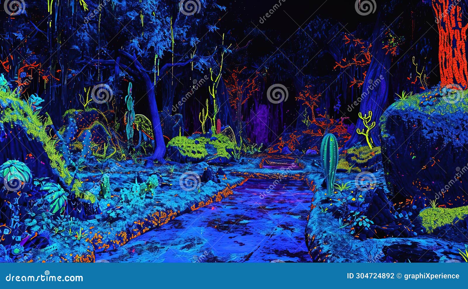Colorful Prickly Forest stock illustration. Illustration of green ...