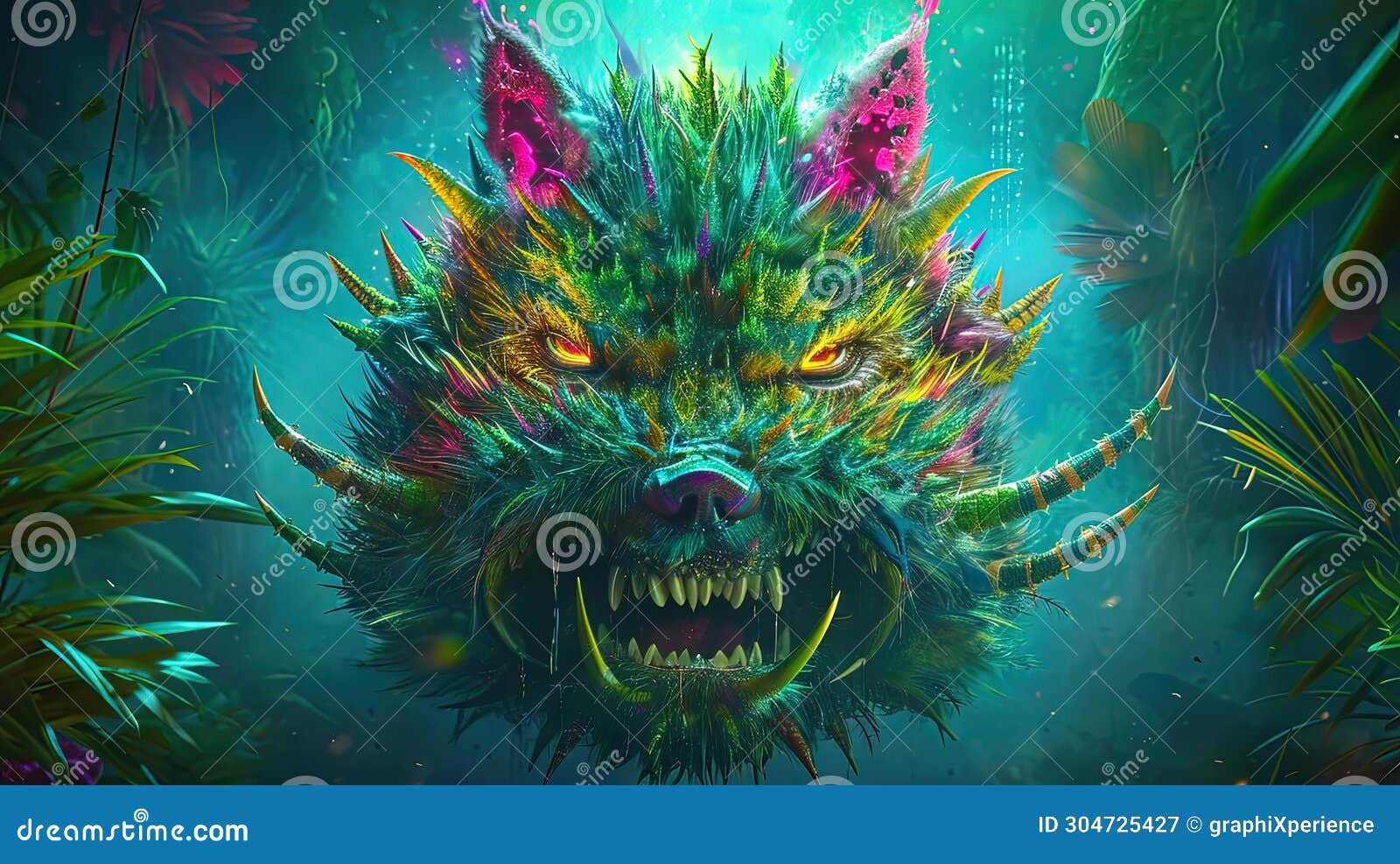 Colorful Prickly Forest stock illustration. Illustration of picturesque ...