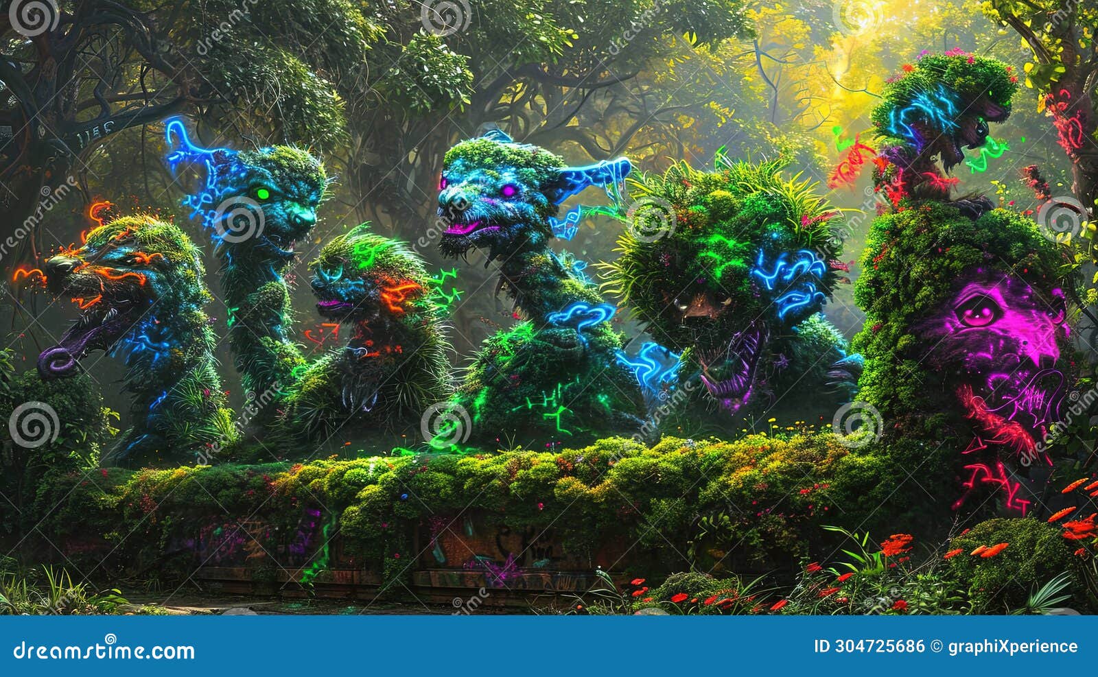 Colorful Prickly Forest stock illustration. Illustration of reef ...