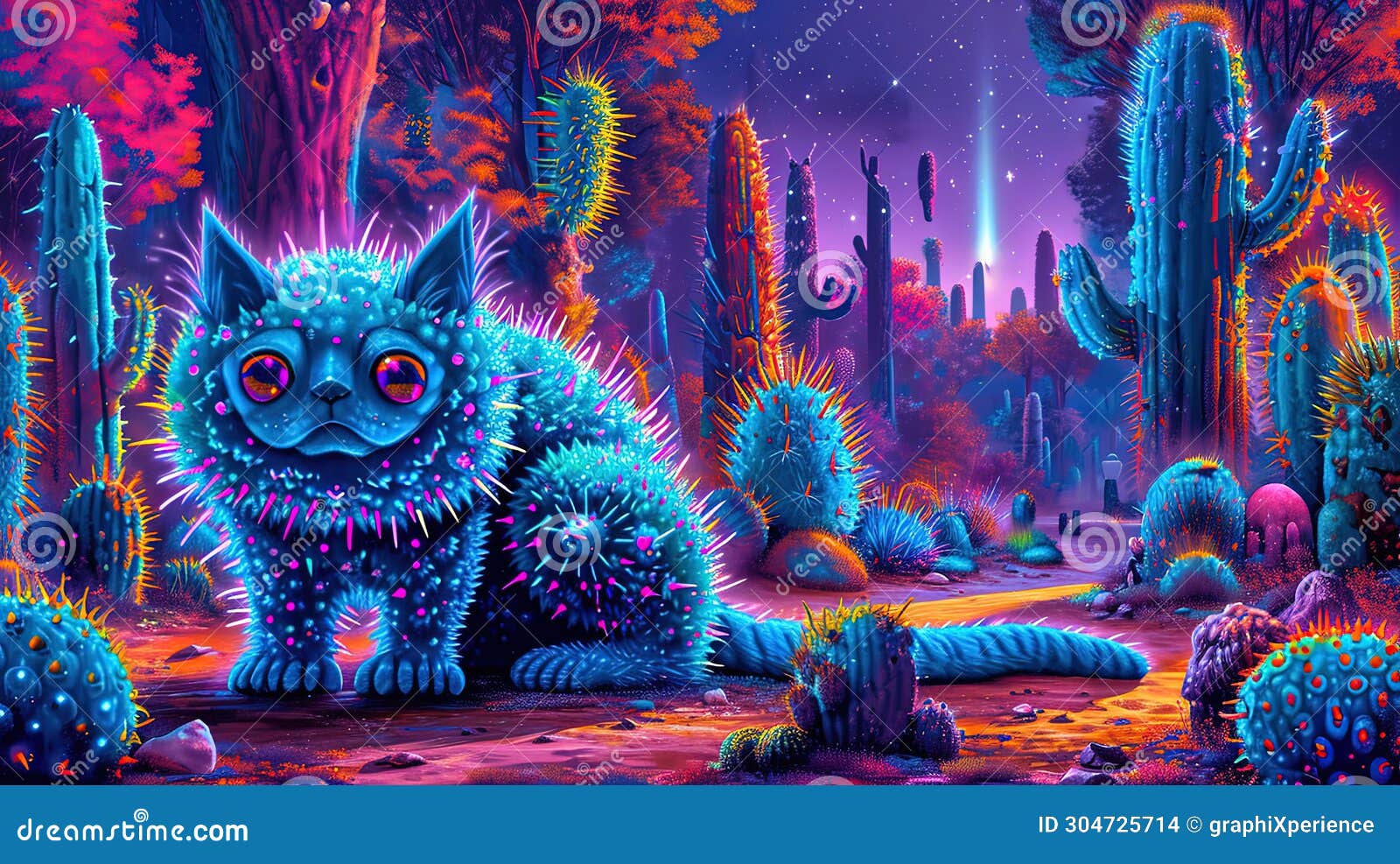 Colorful Prickly Forest stock illustration. Illustration of scenic ...