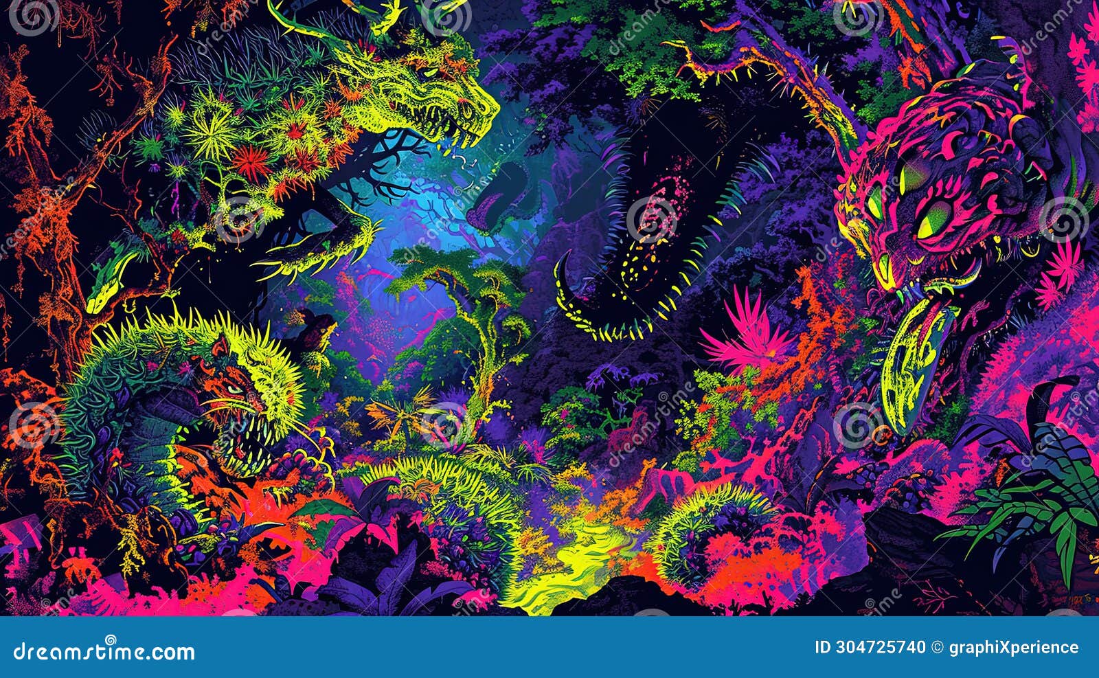 Colorful Prickly Forest stock illustration. Illustration of vibrant ...