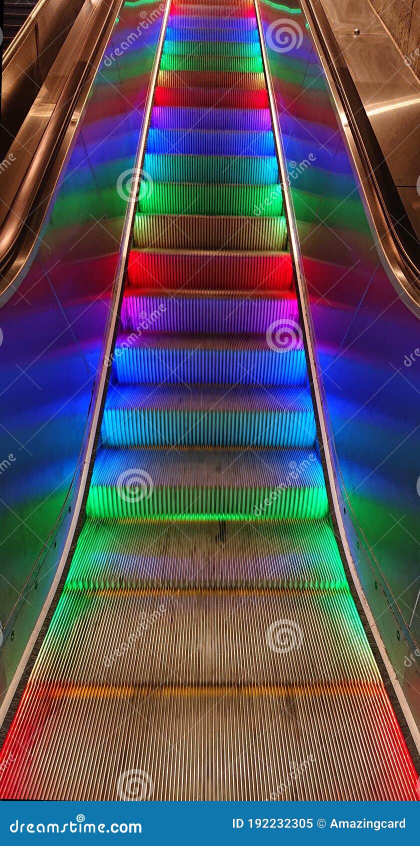 Colorful Pride escalator stock image. Image of movement - 192232305