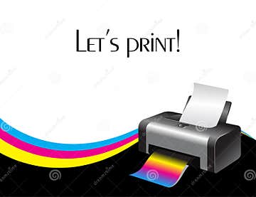 Colorful printer stock vector. Illustration of business - 7876107