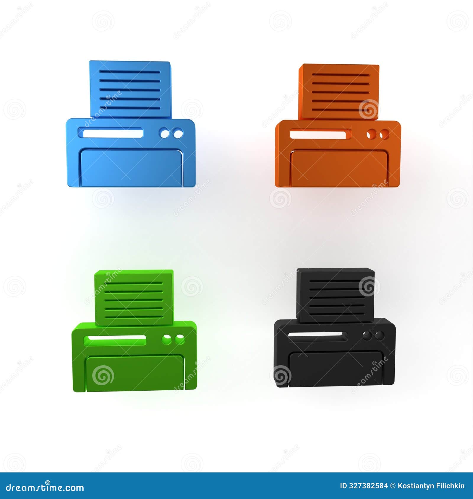 Colorful Printer Icon Isolated on White Background. Minimalism Concept ...