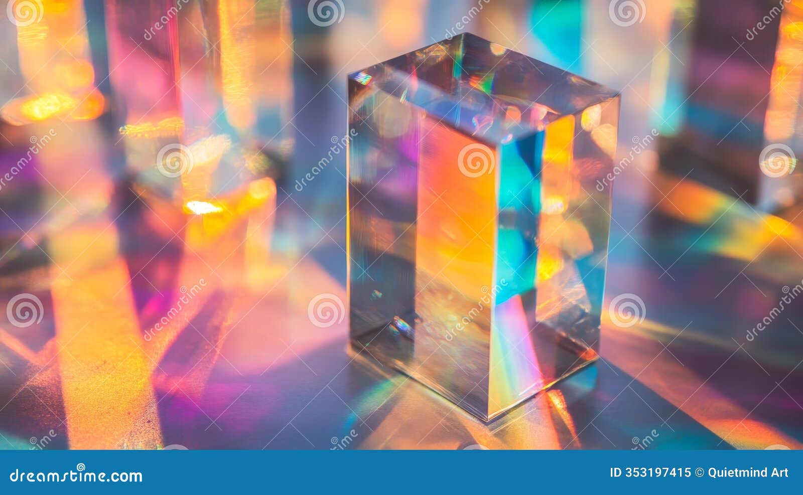 Colorful Prism Light Refraction on Reflective Surface Stock Image ...