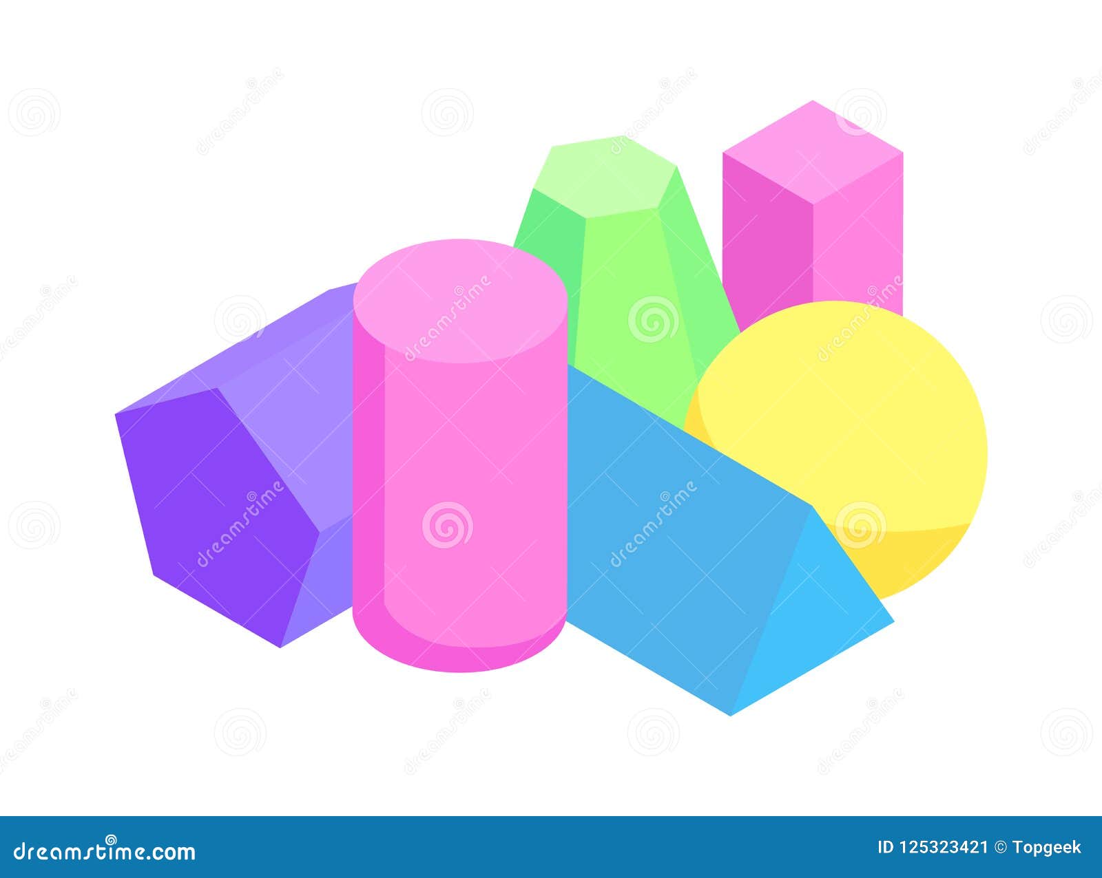 Cuboid And Blunted Prism, Vector Illustration | CartoonDealer.com ...