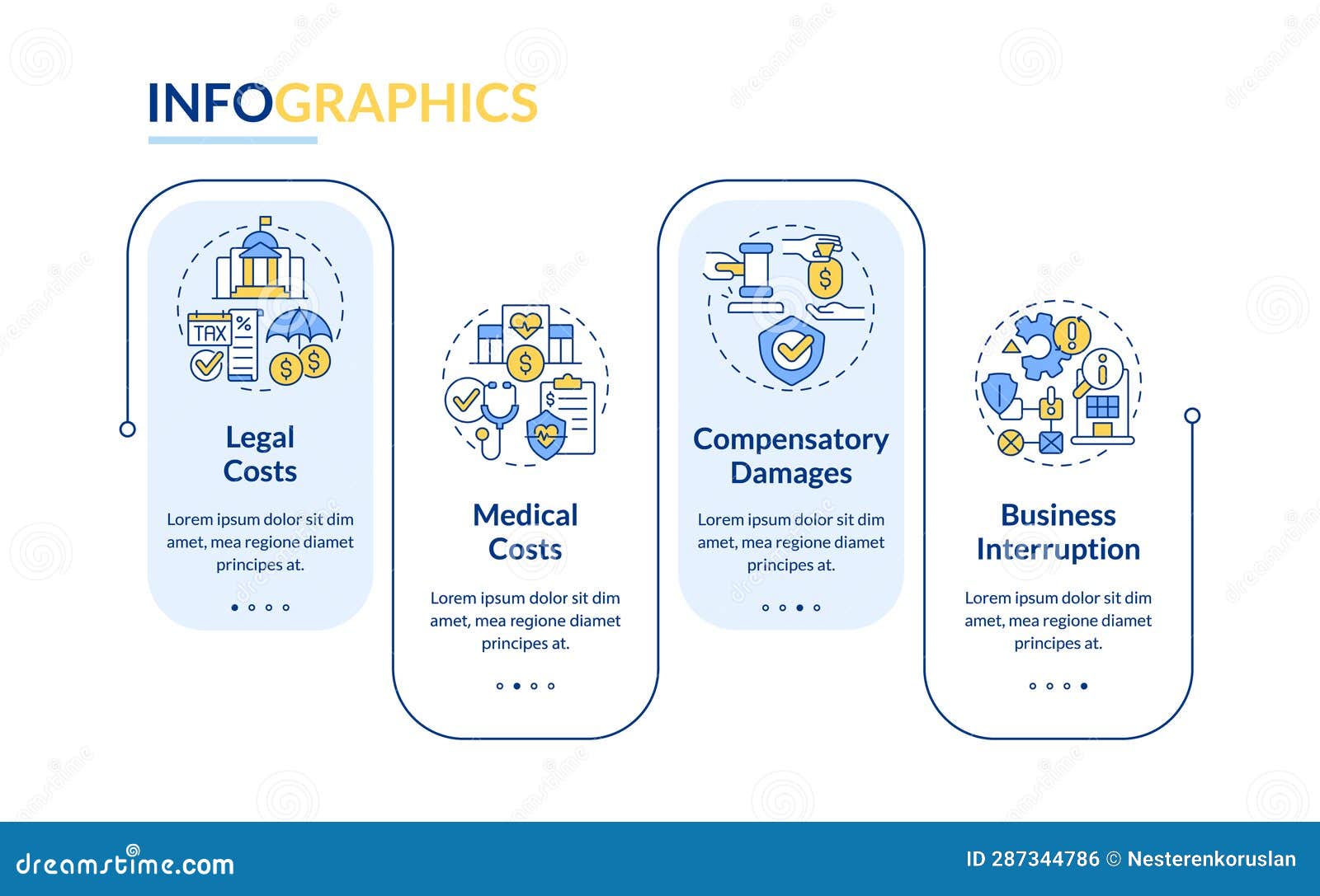 Colorful Product Liability Layout with Thin Line Icons Stock ...