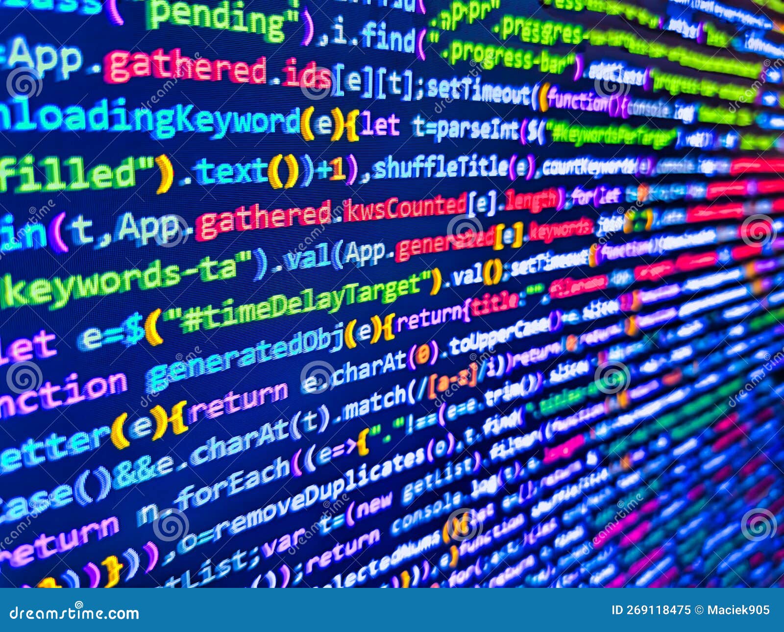 Colorful Programming Php And Html Code On A Monitor Php Language Code Closeup Backend