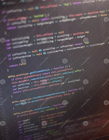 Colorful Programming Php and Html Code on a Monitor. Stock Image ...
