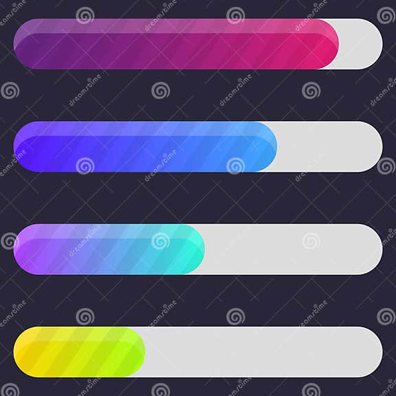 Colorful Progress Bar, Loading Bar for Web Interfaces. Status Bar ...