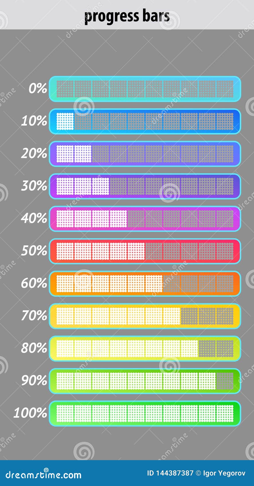 Colorful Progress Bar Set. User Interface Design Stock Vector ...