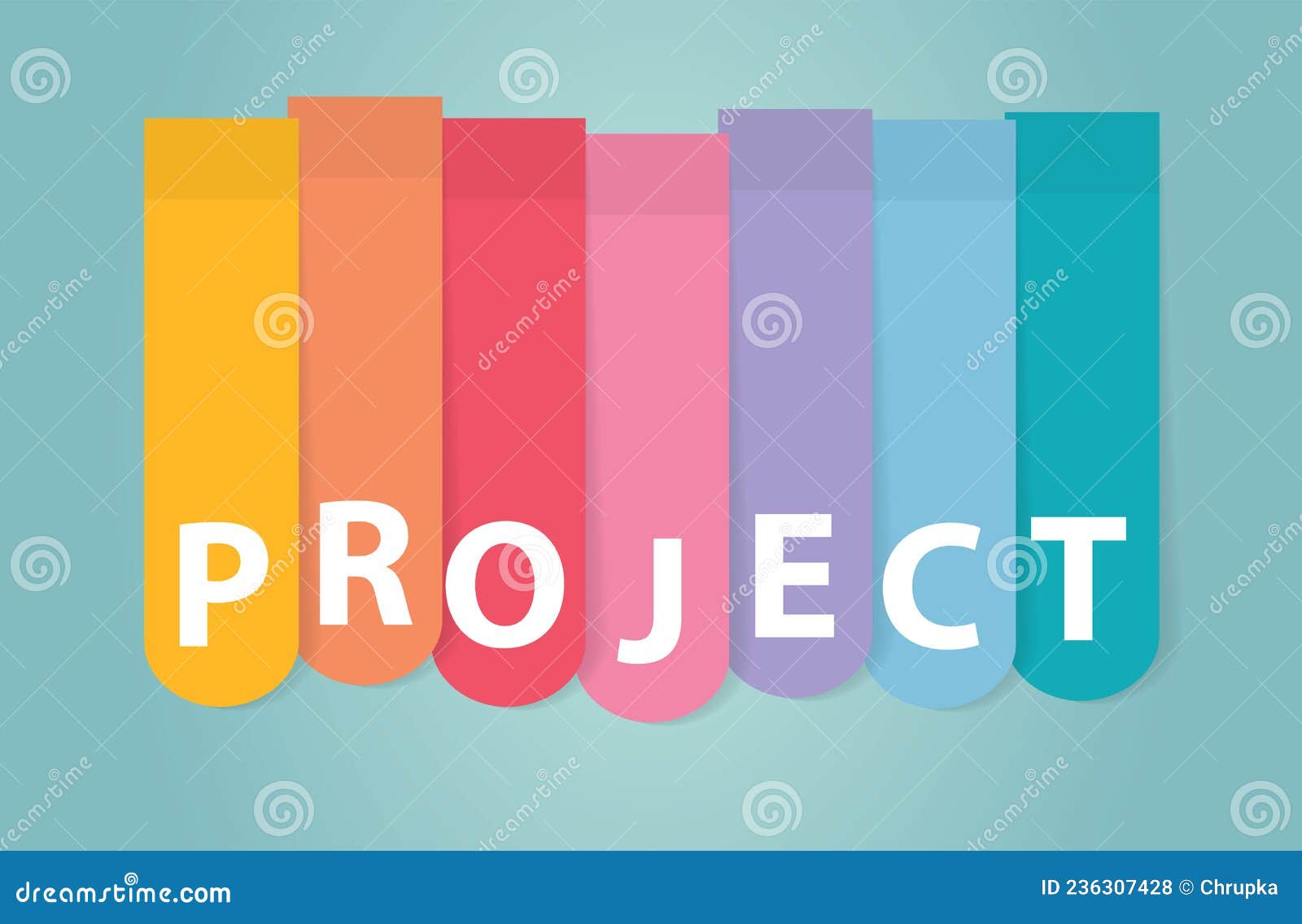 Colorful Project Banner Made with Sticky Notes Stock Vector ...