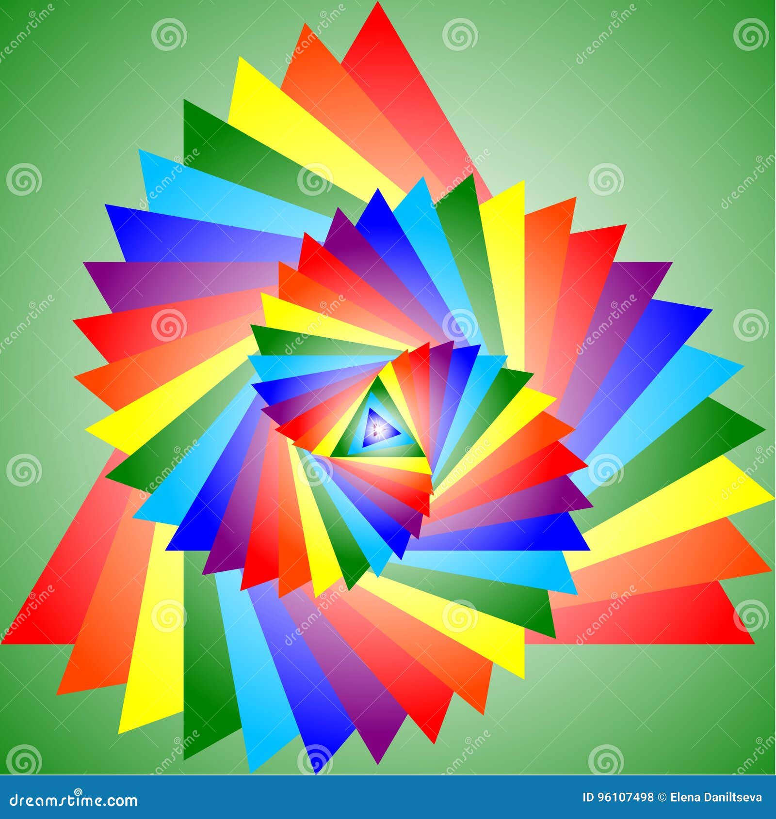 Colorful Projection of a Triangle Stock Illustration - Illustration of ...