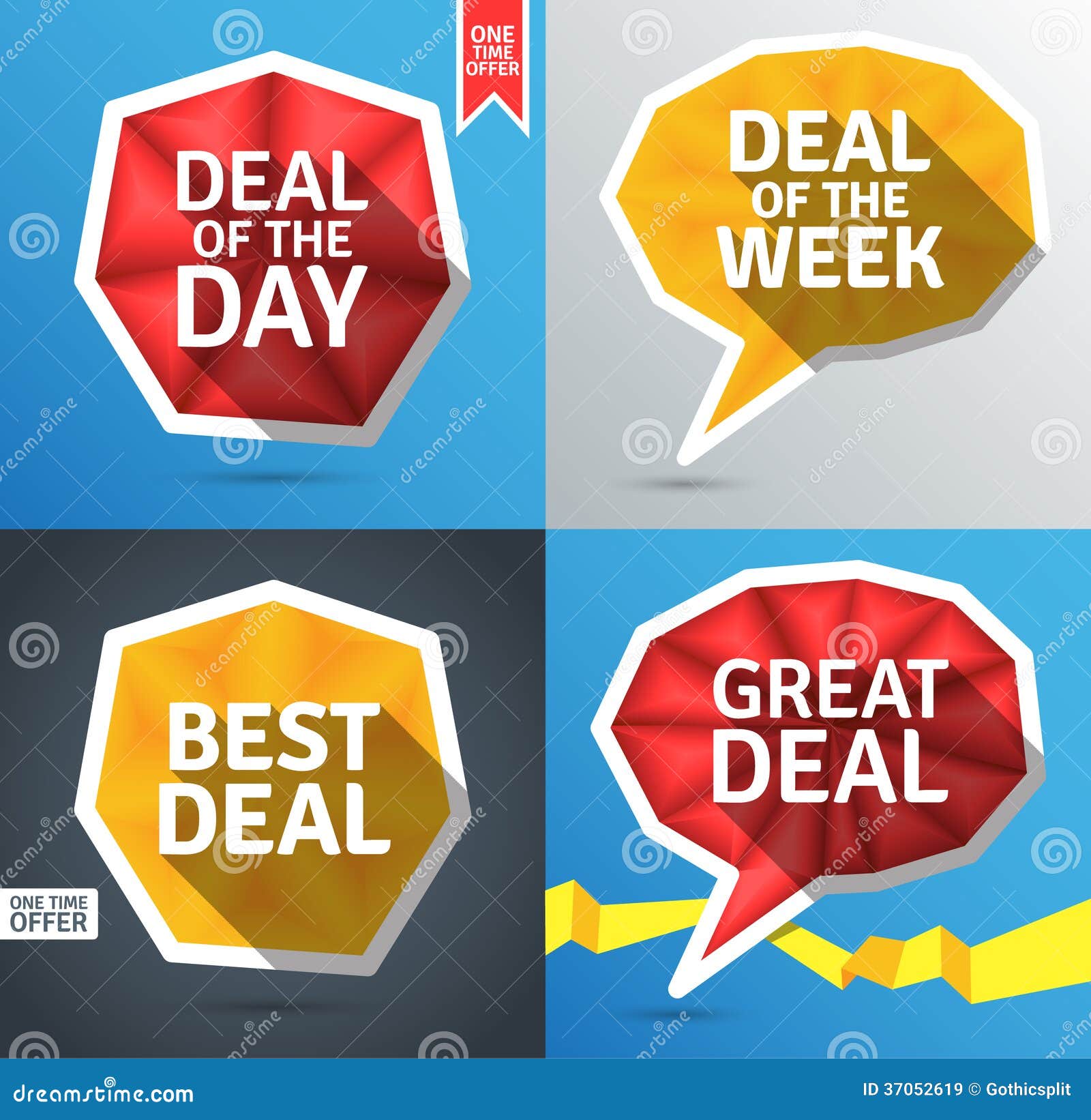 Colorful promo elements stock vector. Illustration of blue - 37052619