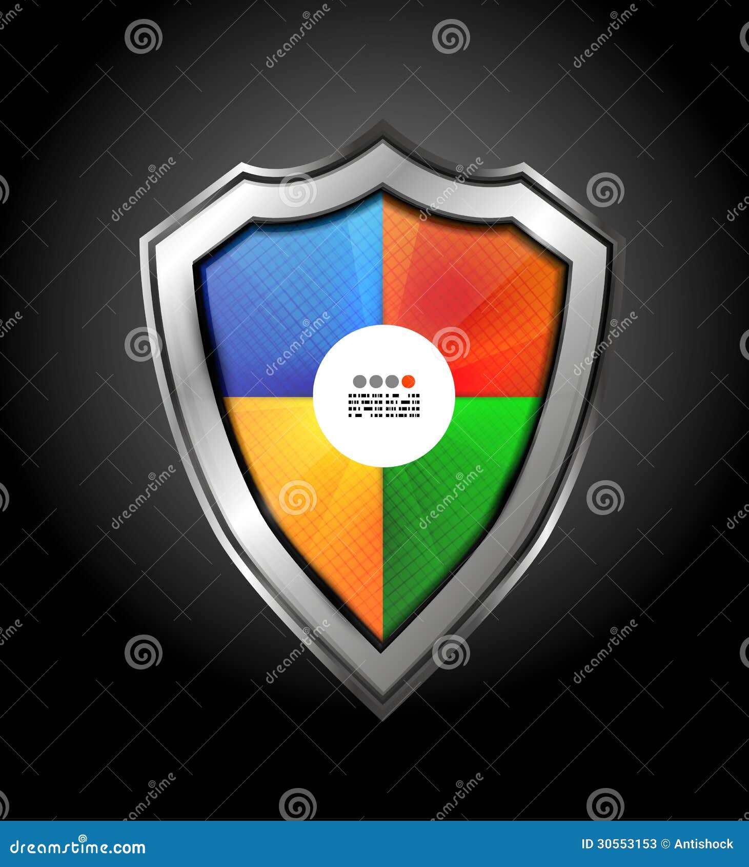 Colorful protection shield stock vector. Illustration of icon - 30553153