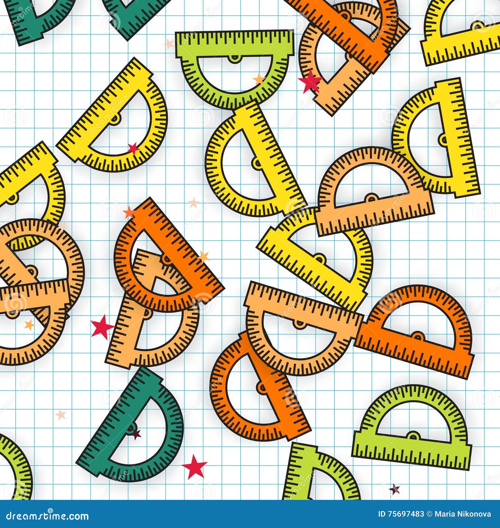 Colorful Protractor Ruler Background Vector Illustration ...