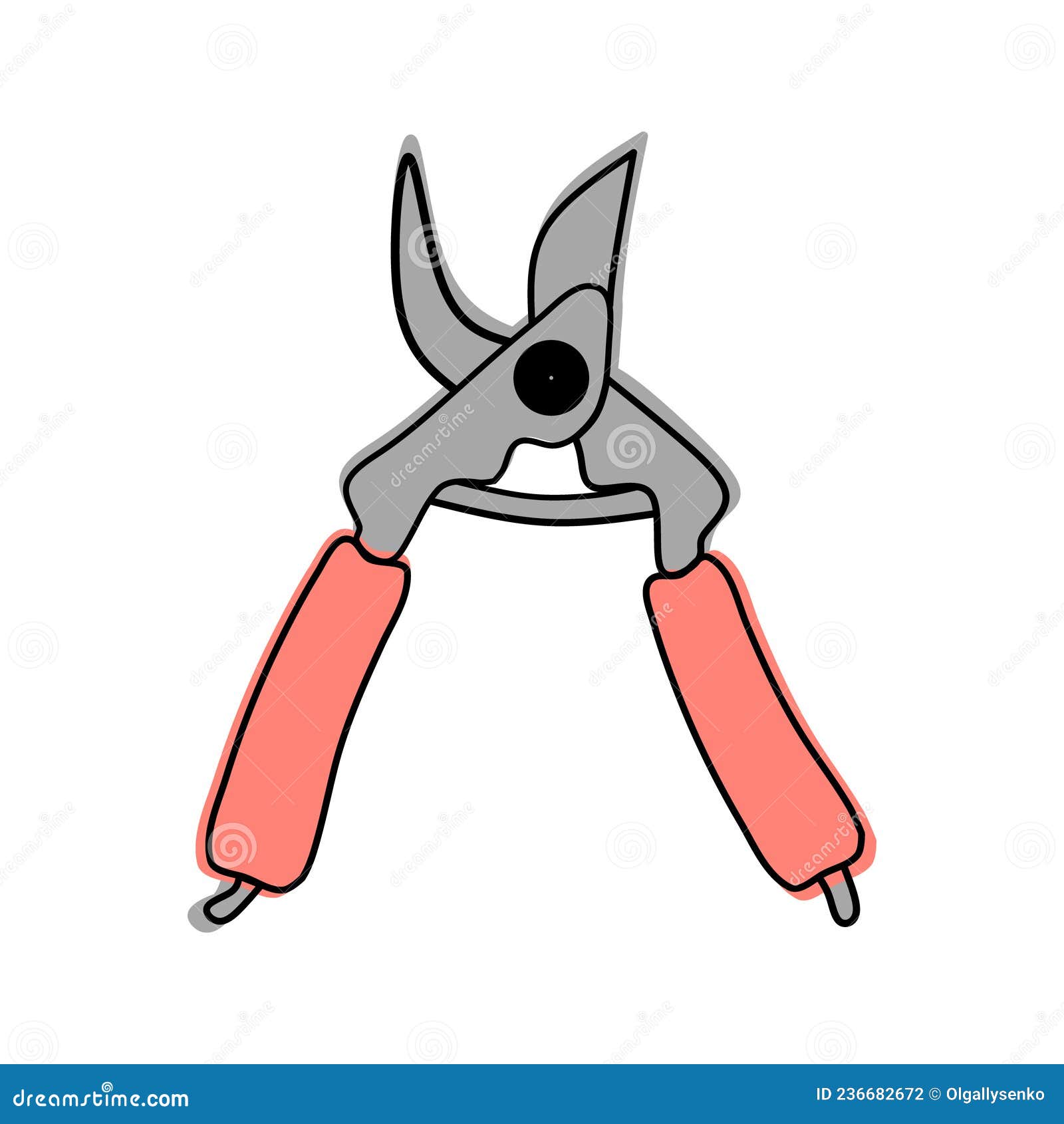 Colorful Pruner To Work in the Garden Stock Vector - Illustration of ...