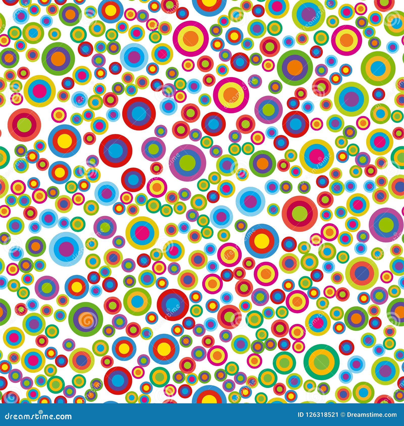 Colorful Psychedelic Circles. Stock Vector - Illustration of drawing, backdrop: 126318521