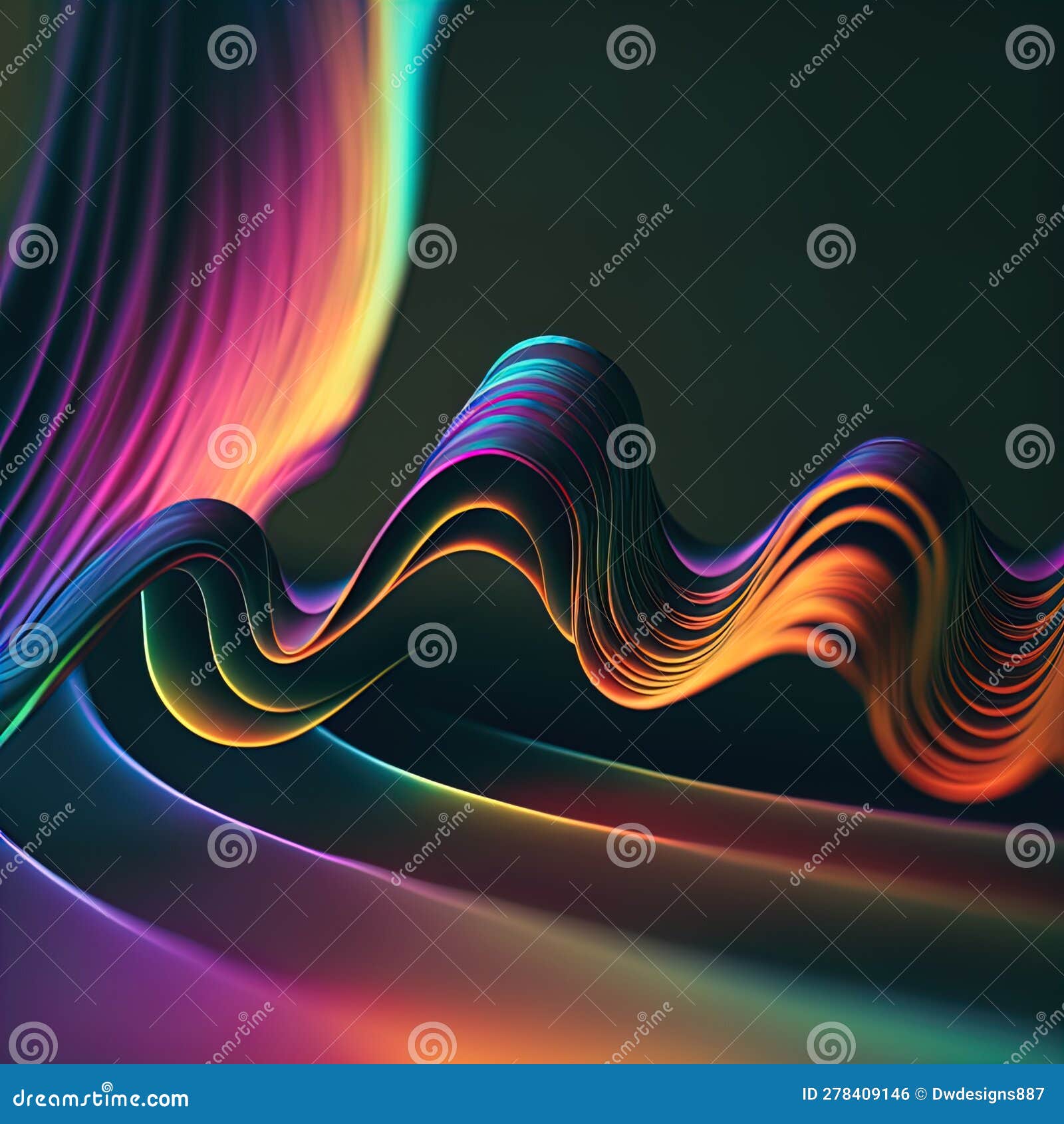Colorful Psychedelic 3d Waveforms Stock Illustration - Illustration of ...