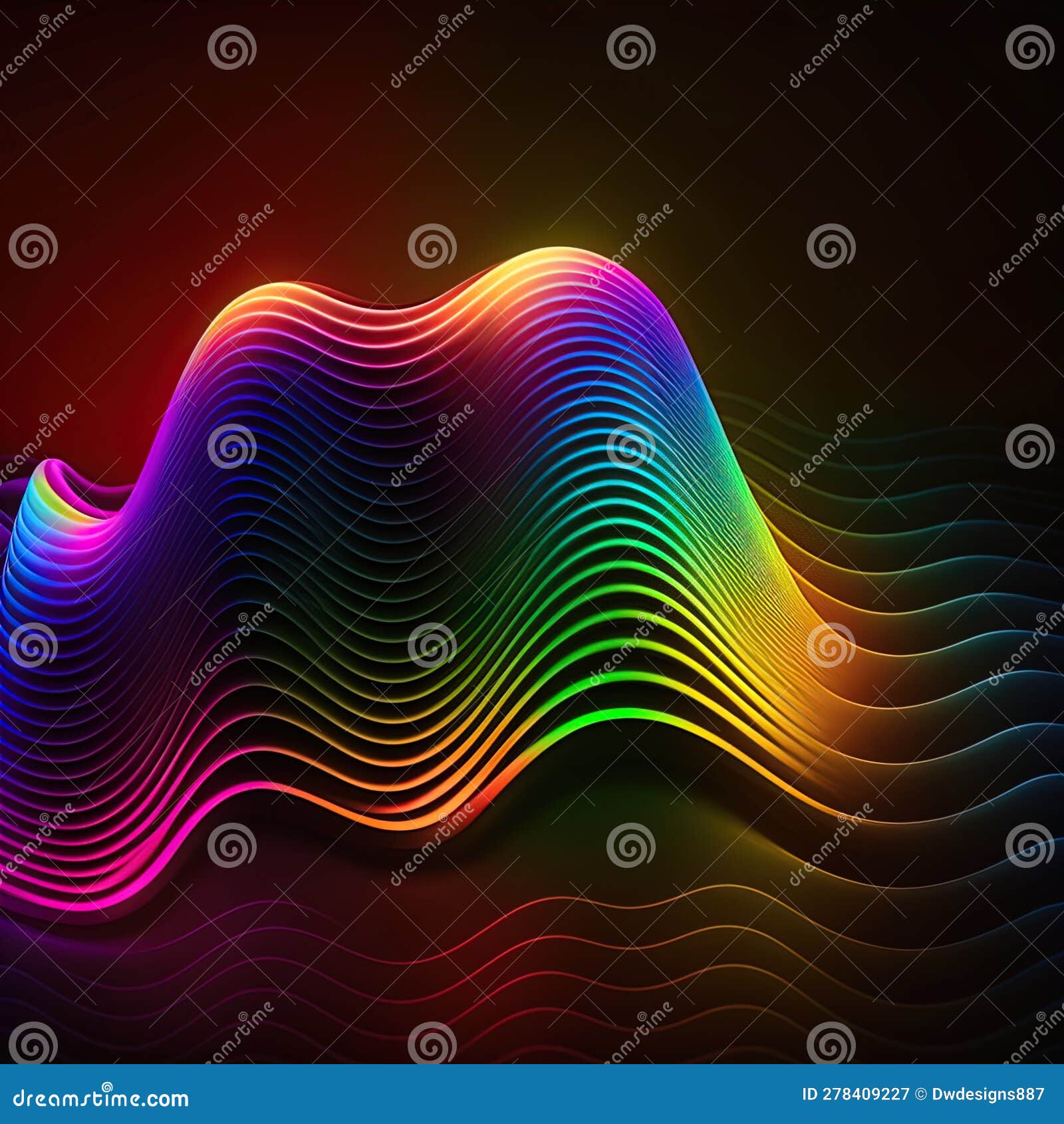 Colorful Psychedelic 3d Waveforms Stock Illustration - Illustration of ...