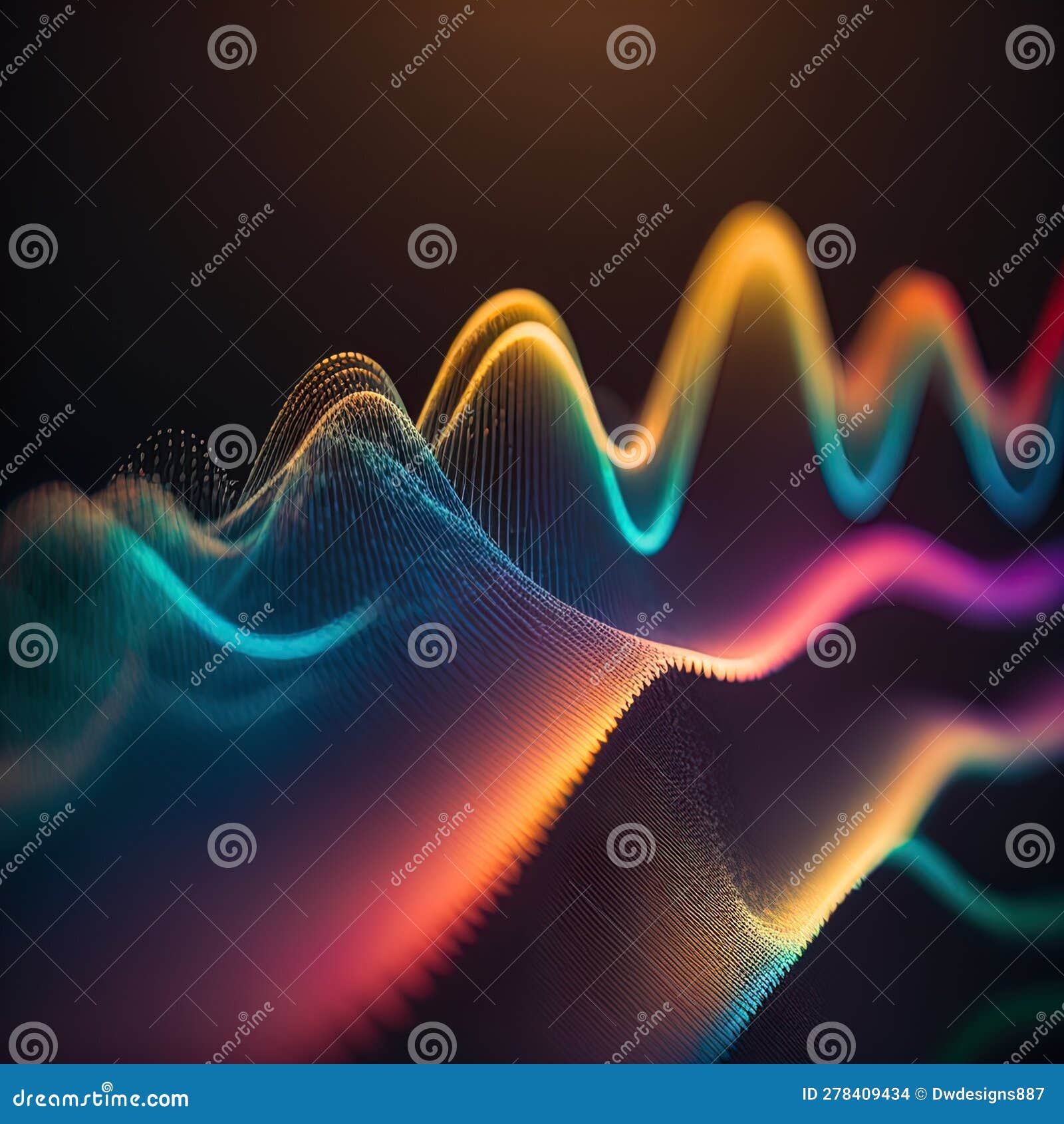 Colorful Psychedelic 3d Waveforms Stock Illustration - Illustration of ...