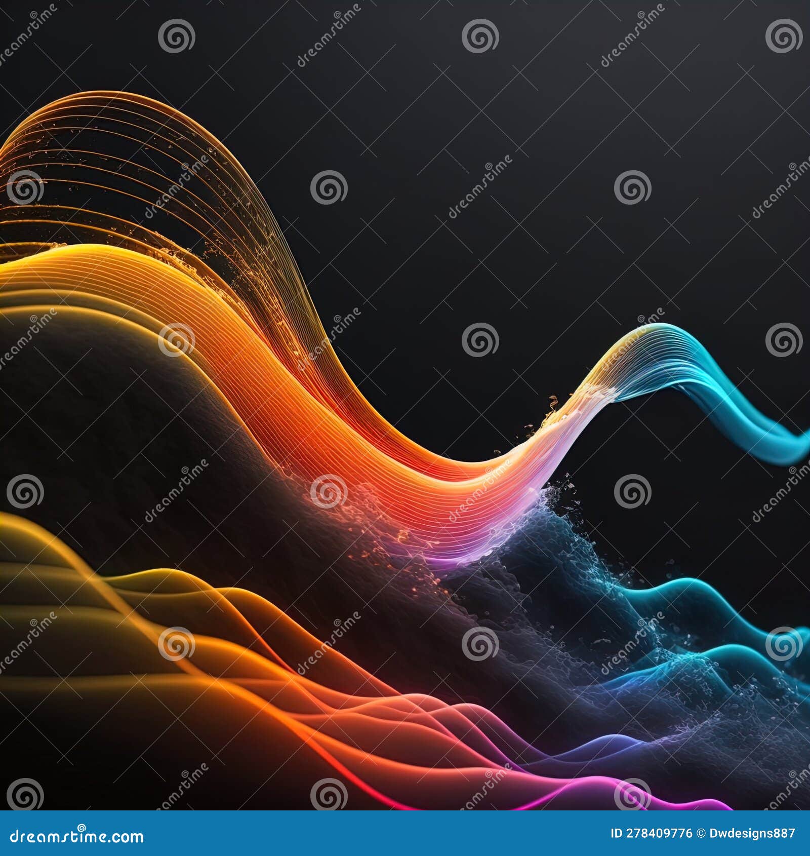 Colorful Psychedelic 3d Waveforms Stock Photography | CartoonDealer.com ...
