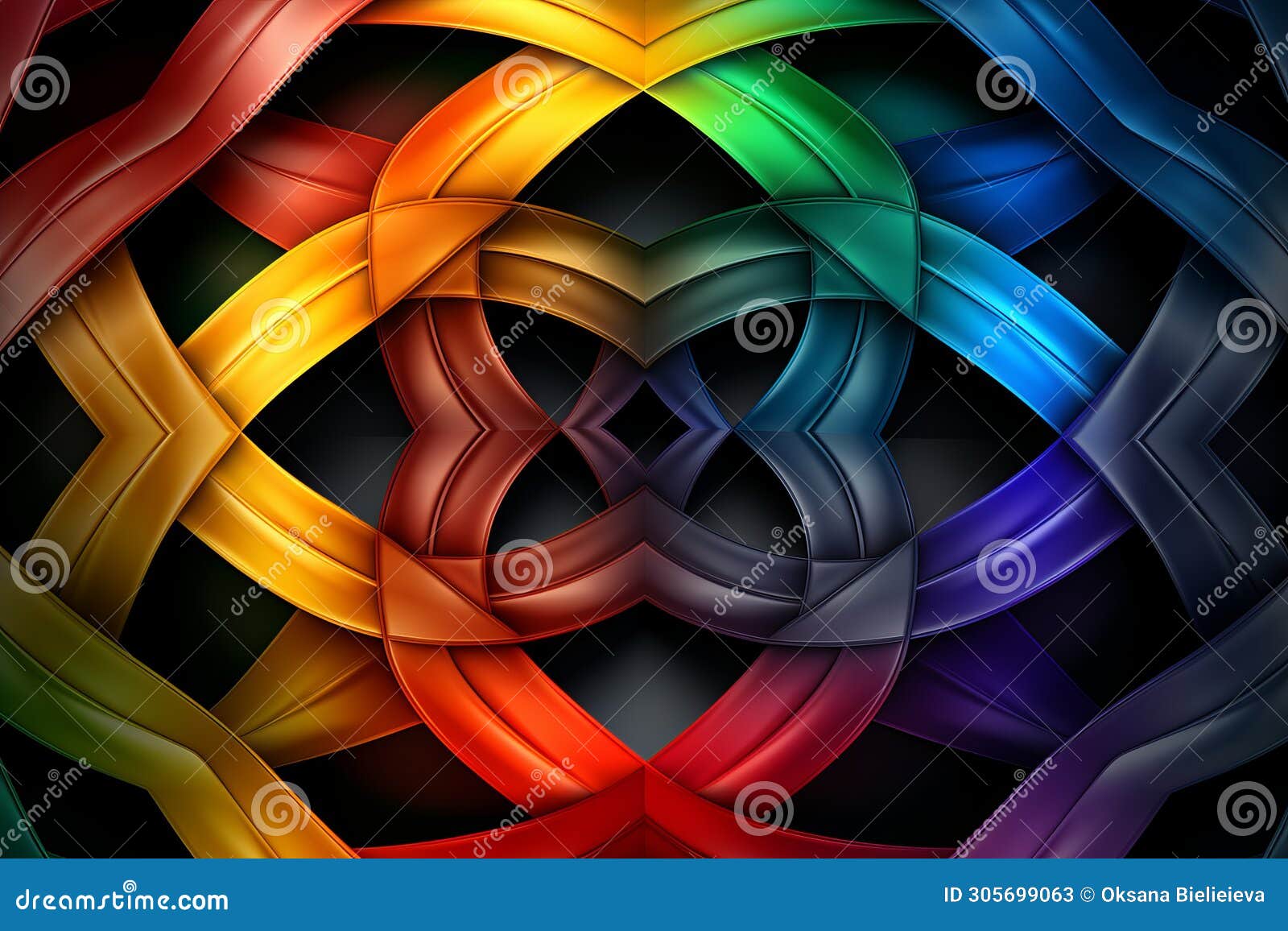 Colorful Psychedelic Patterns. Optical Illusions in a Vibrant Rainbow ...