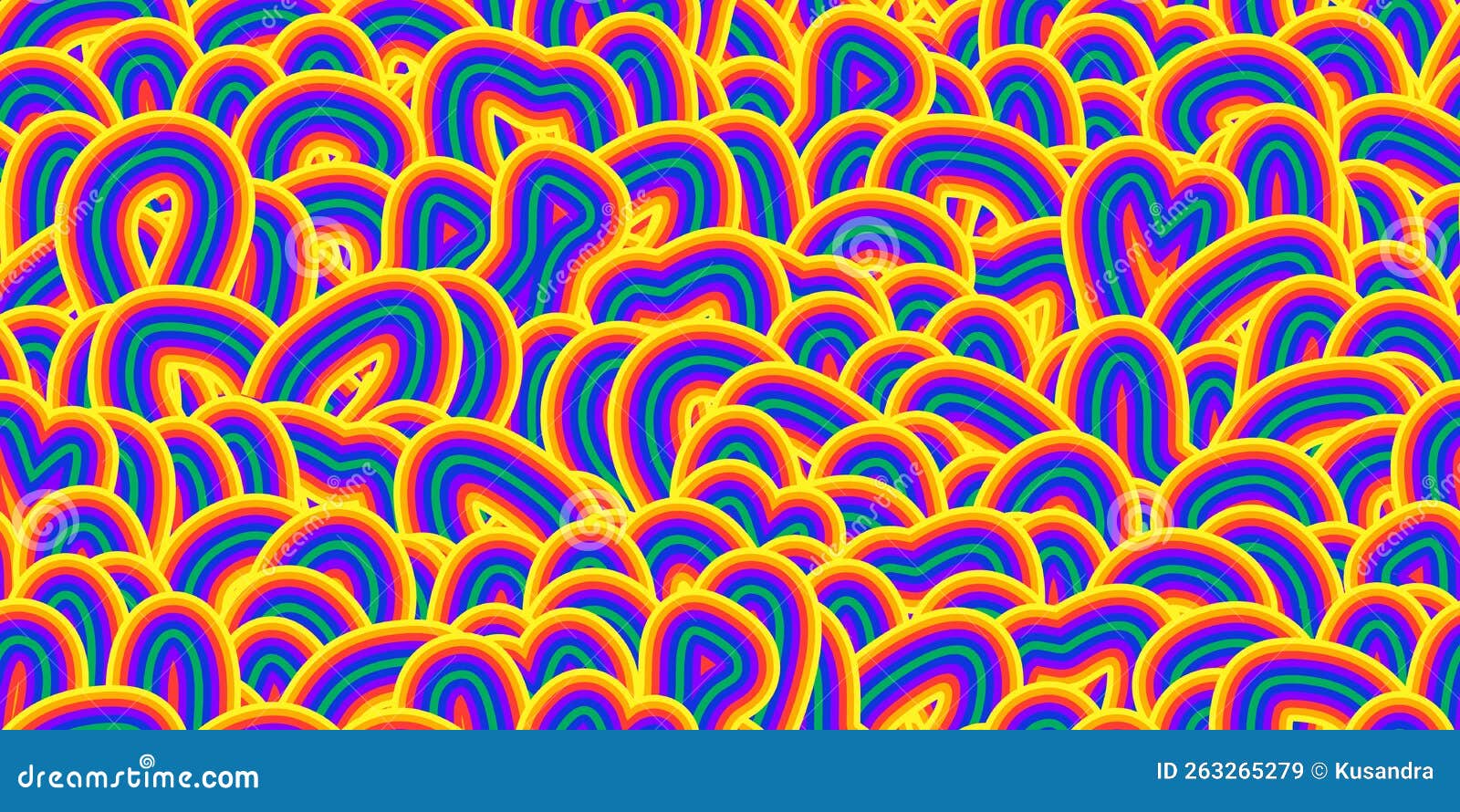Colorful Psychedelic Swirl Seamless Pattern With Hallucination Swirls
