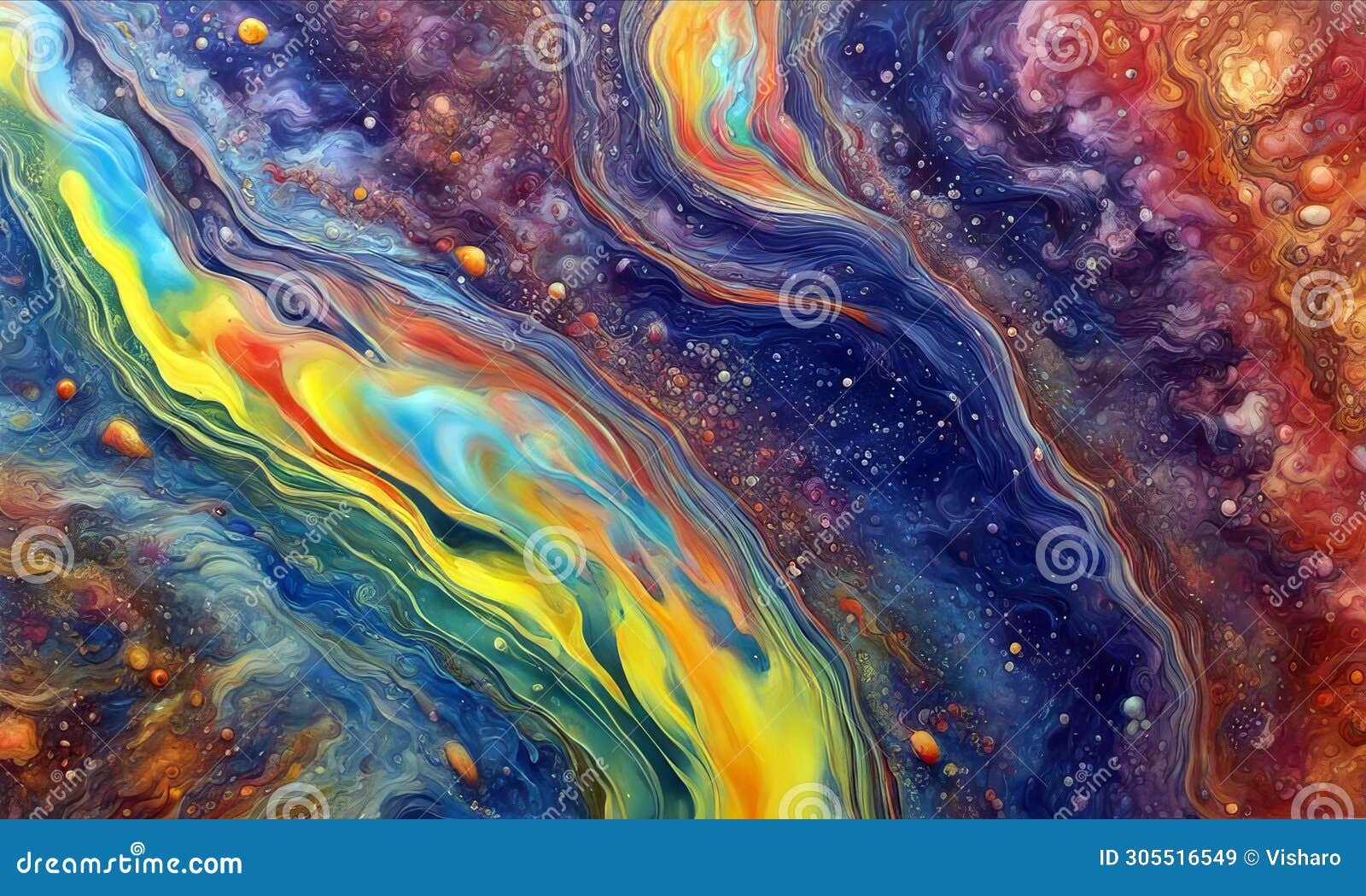 Colorful Psychedelic Texture of the Marbleized Effect Stock ...