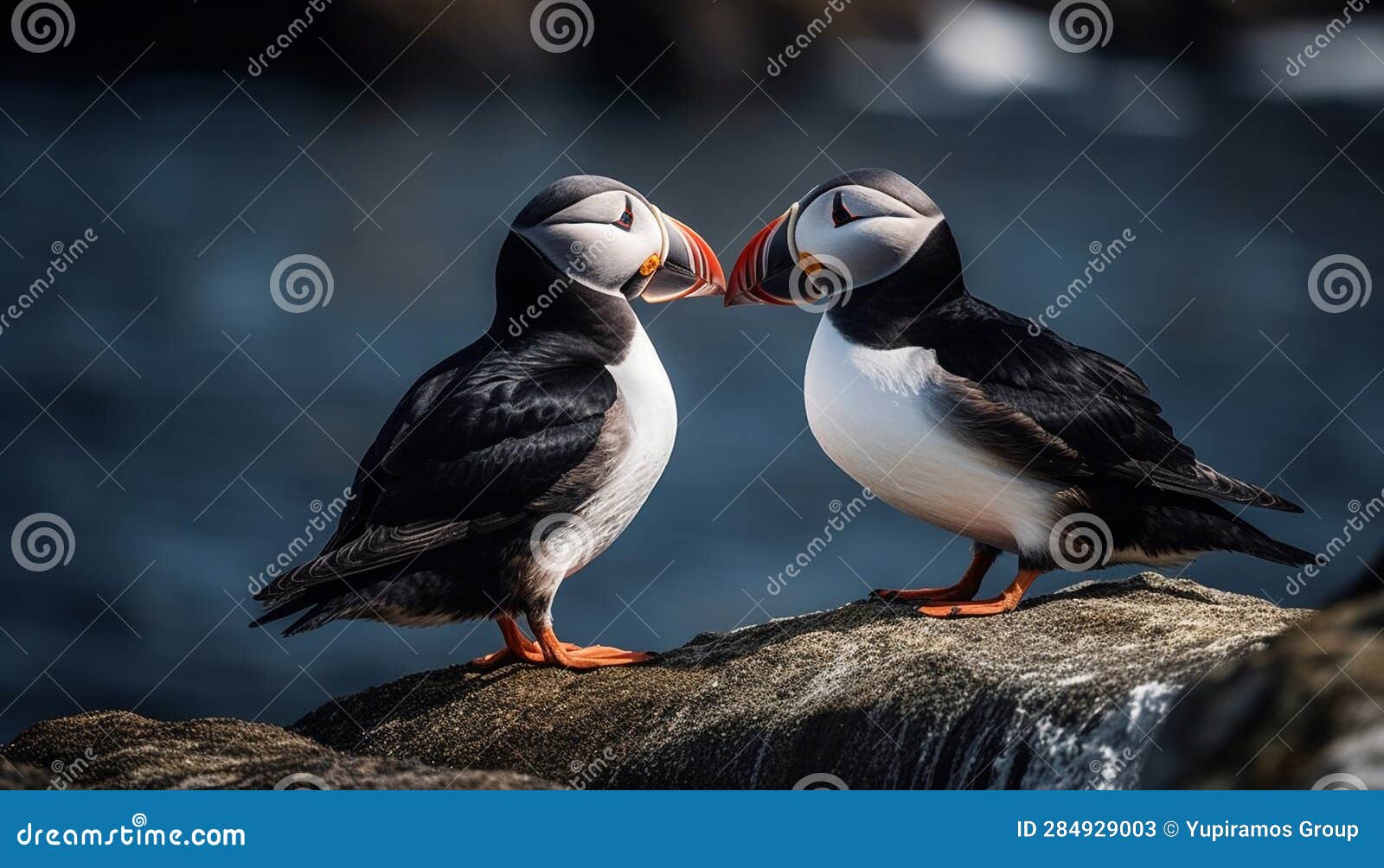 A Colorful Puffin Perching on a Cliff, Enjoying the Outdoors Generated ...