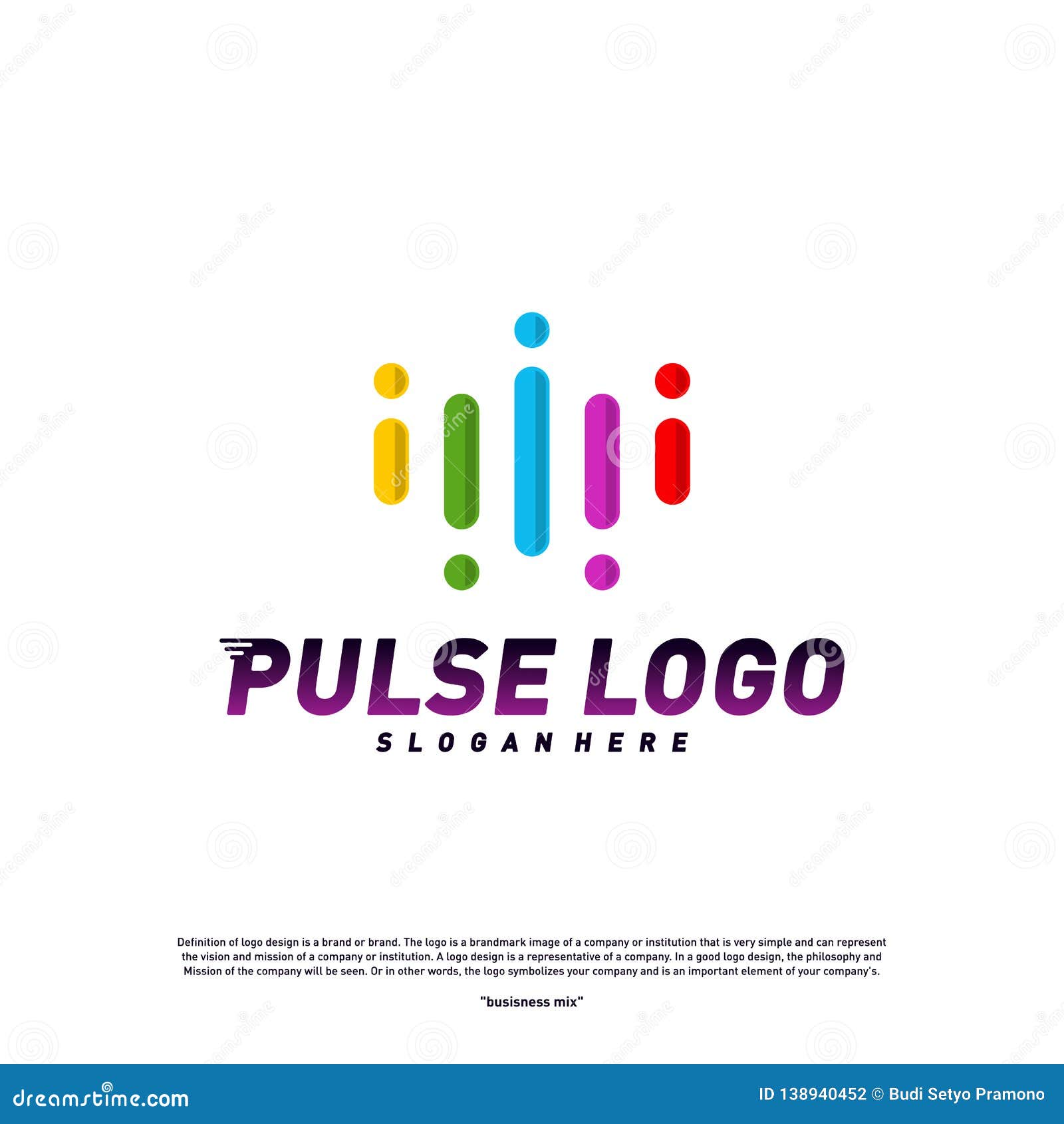 Colorful Pulse Logo Design Concept Vector. People Beat Logo Template ...