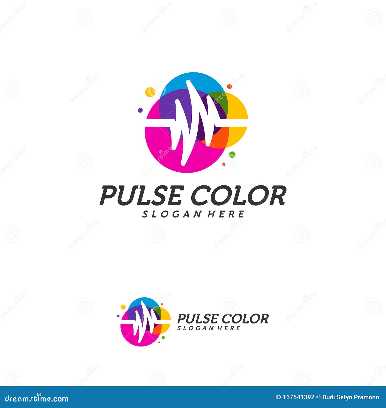 Colorful Pulse Logo Design Concept Vector. People Beat Logo Template ...