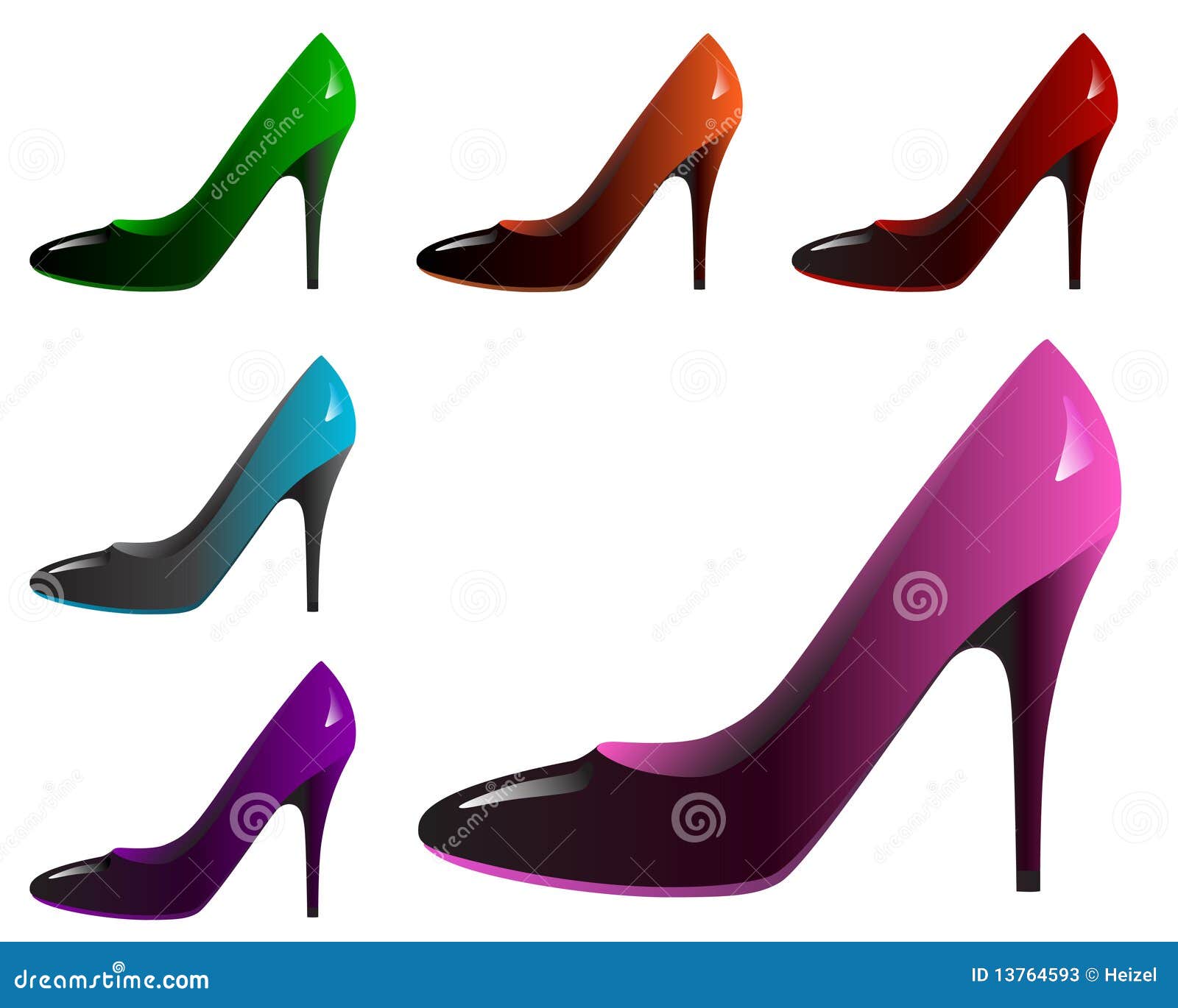 Colorful pumps stock vector. Illustration of pink, orange - 13764593