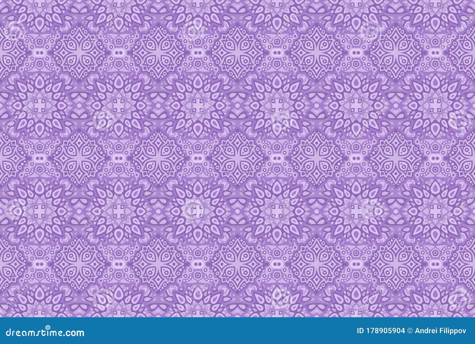 Colorful Purple Art with Vintage Seamless Pattern Stock Vector ...