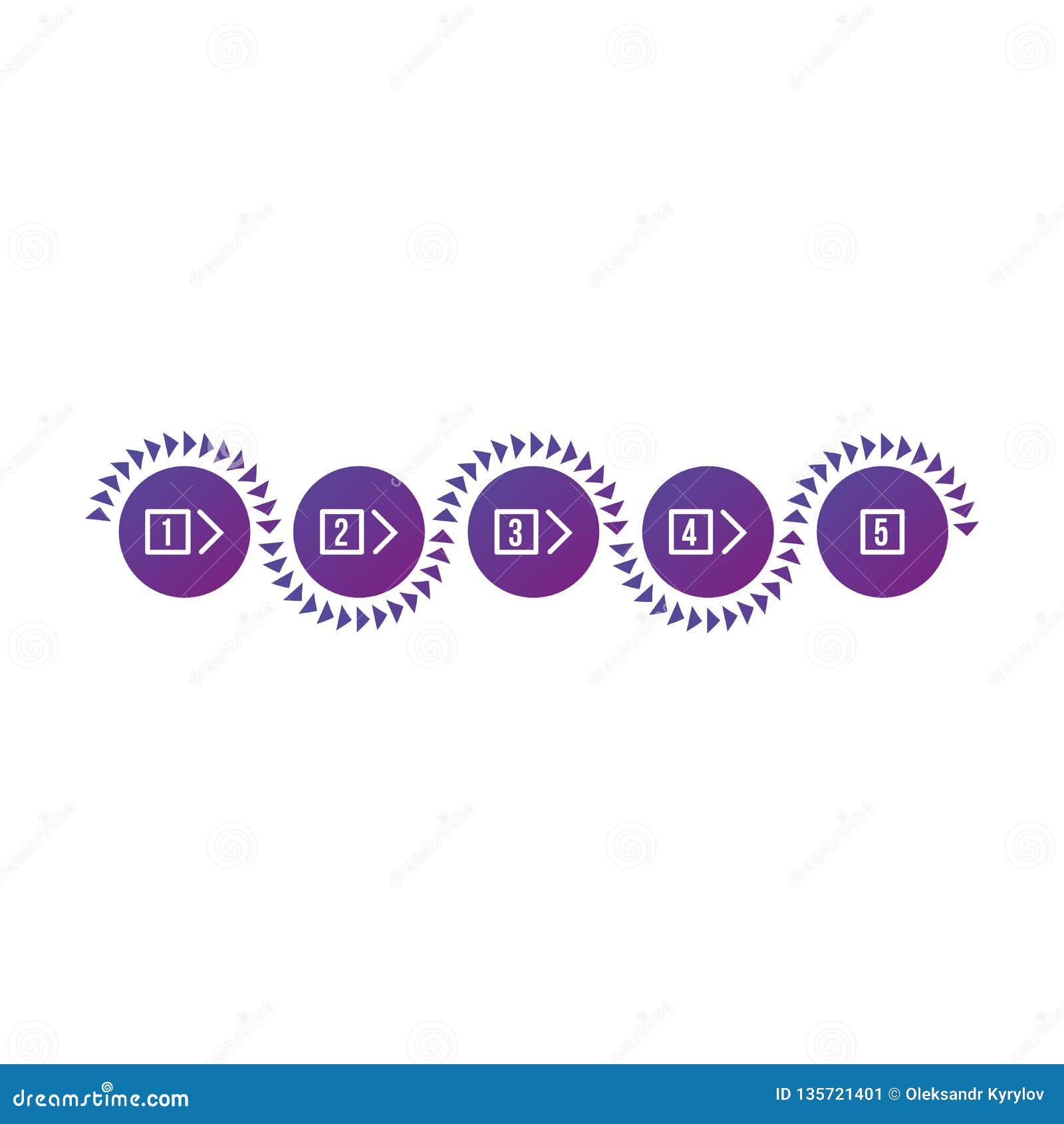 Colorful Purple Gradient Circles Five Steps Infographic Element, with ...