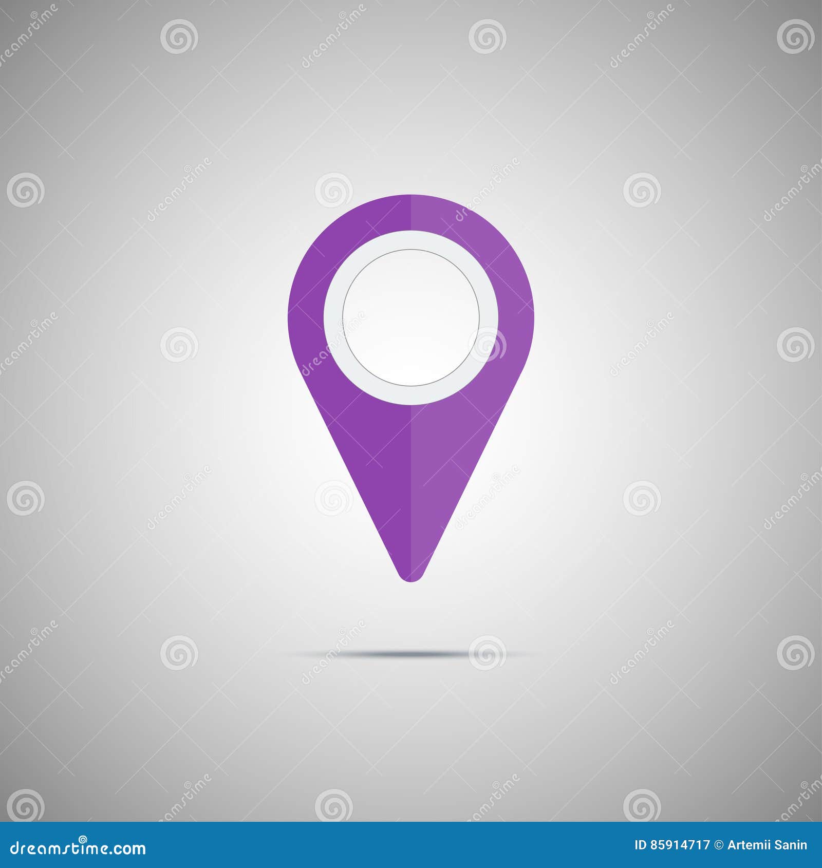 Colorful Purple Map Pointer Icon. Vector Element Stock Vector ...