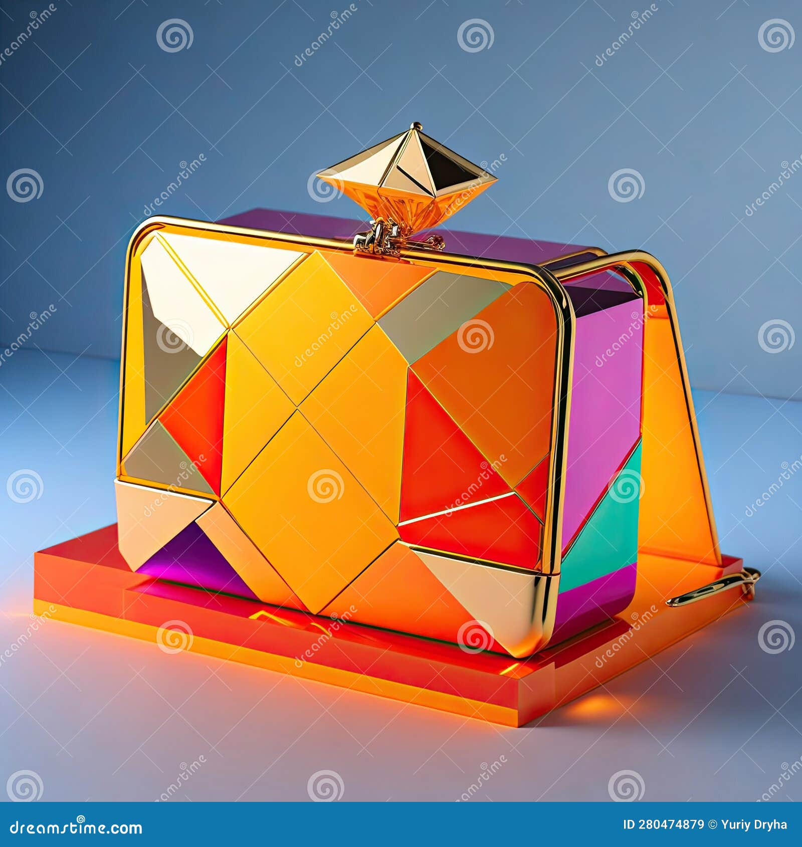 A Colorful Purse in a Rectangular Shape is in Front of a Light Table ...