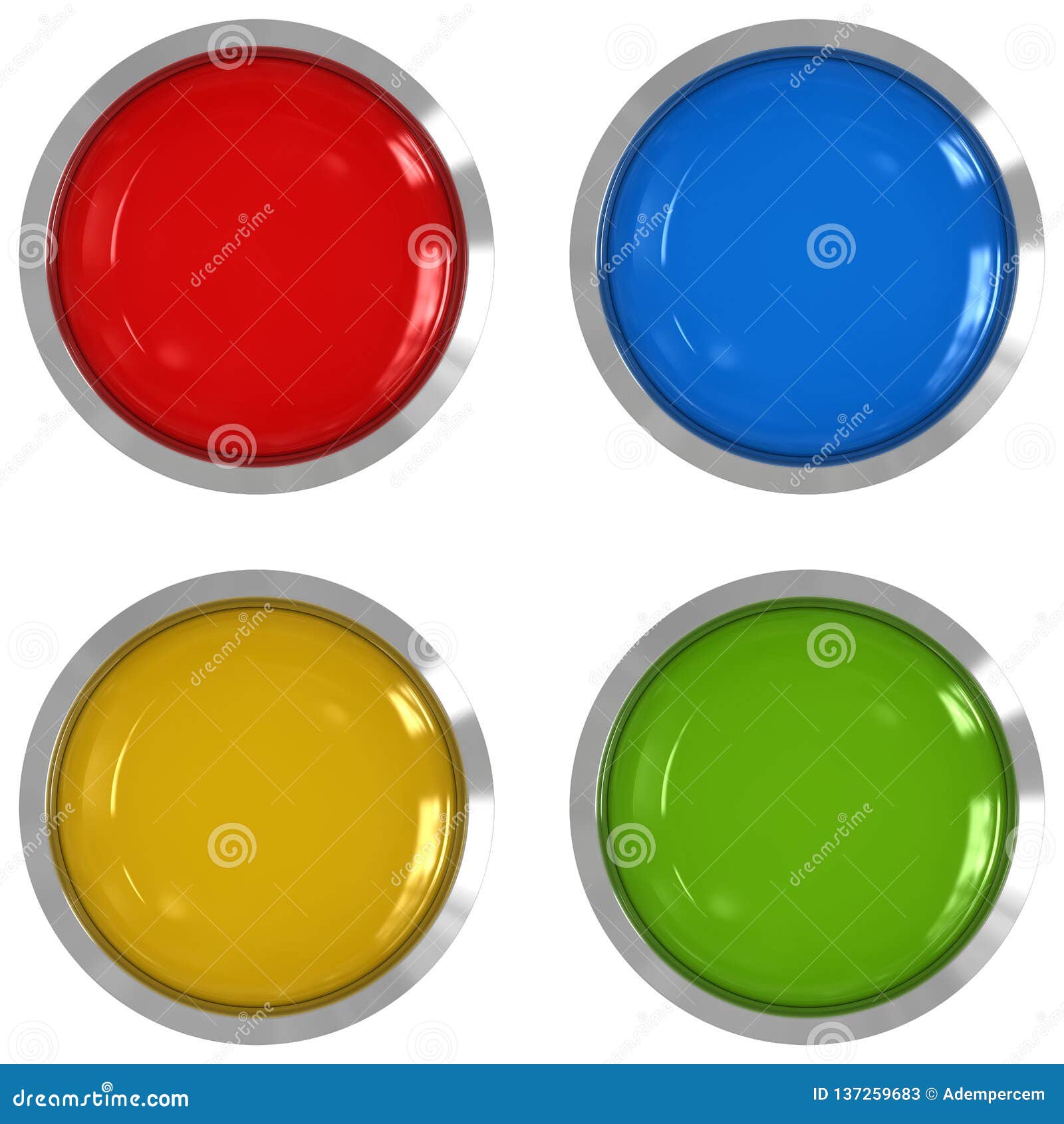 Colorful push button stock illustration. Illustration of blank - 137259683