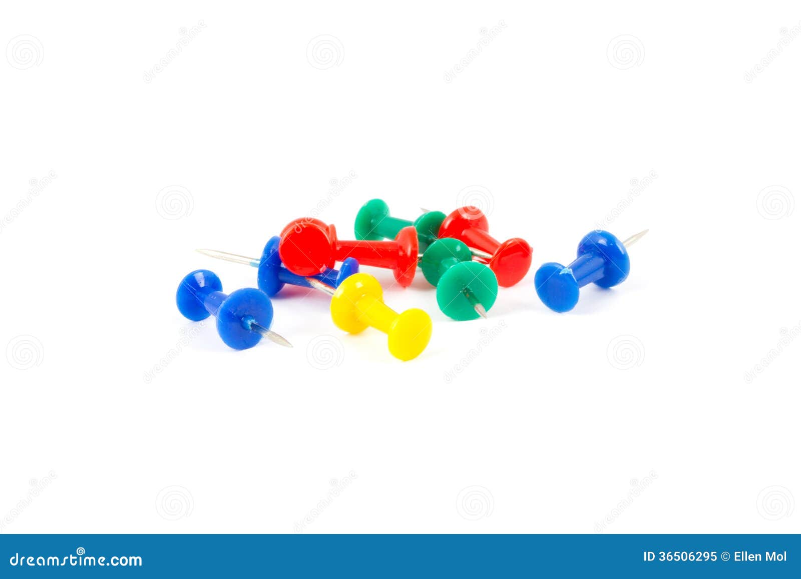 Colorful Pushpins on a White Background Stock Image - Image of objects ...
