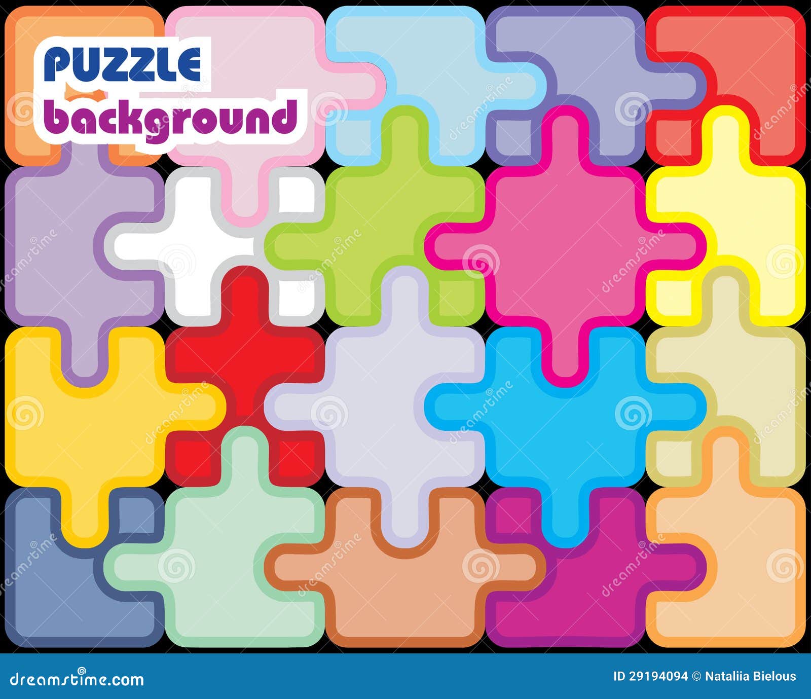 Colorful puzzle background stock vector. Illustration of objects - 29194094