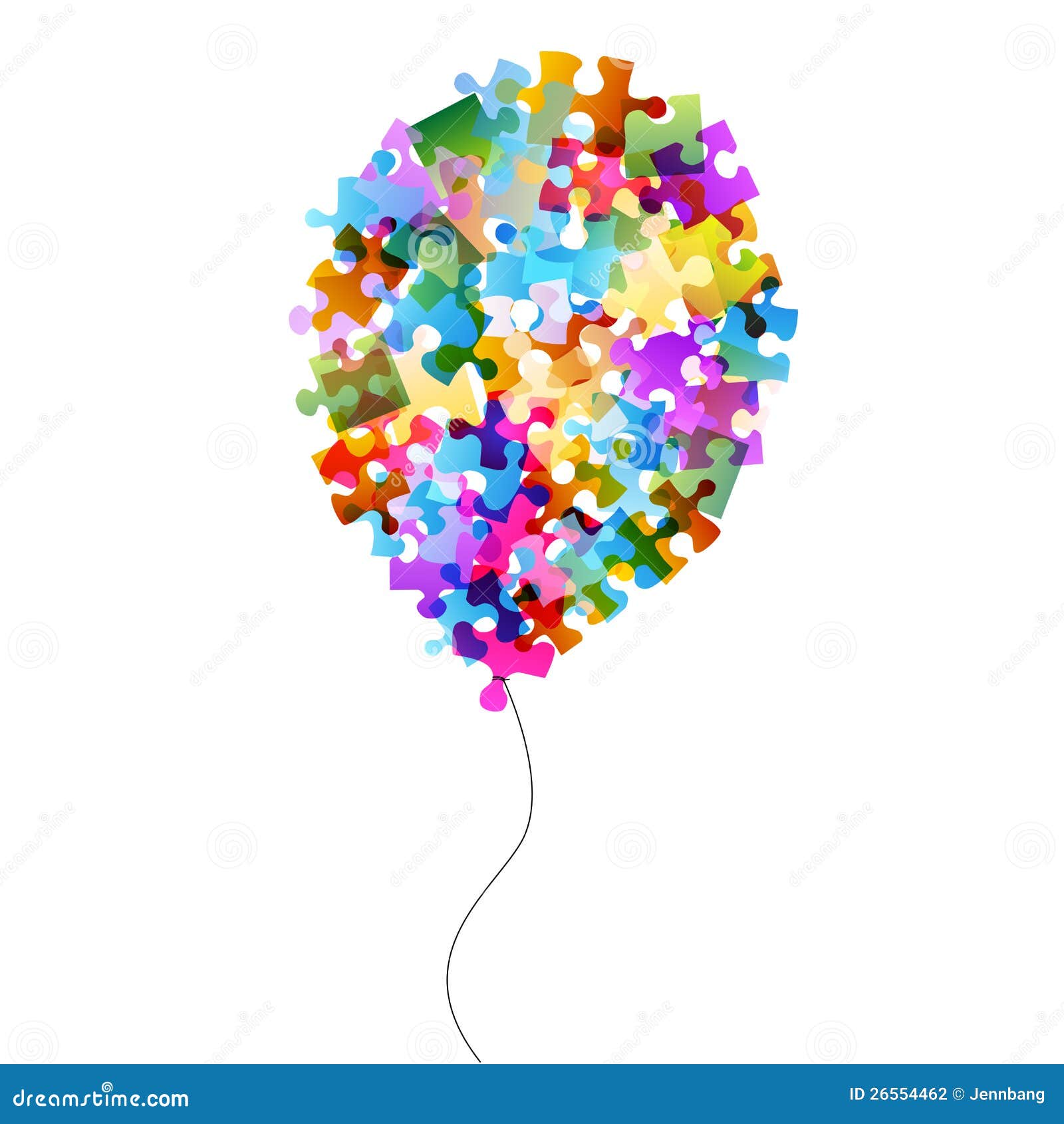 Colorful puzzle balloon stock illustration. Illustration of unique ...