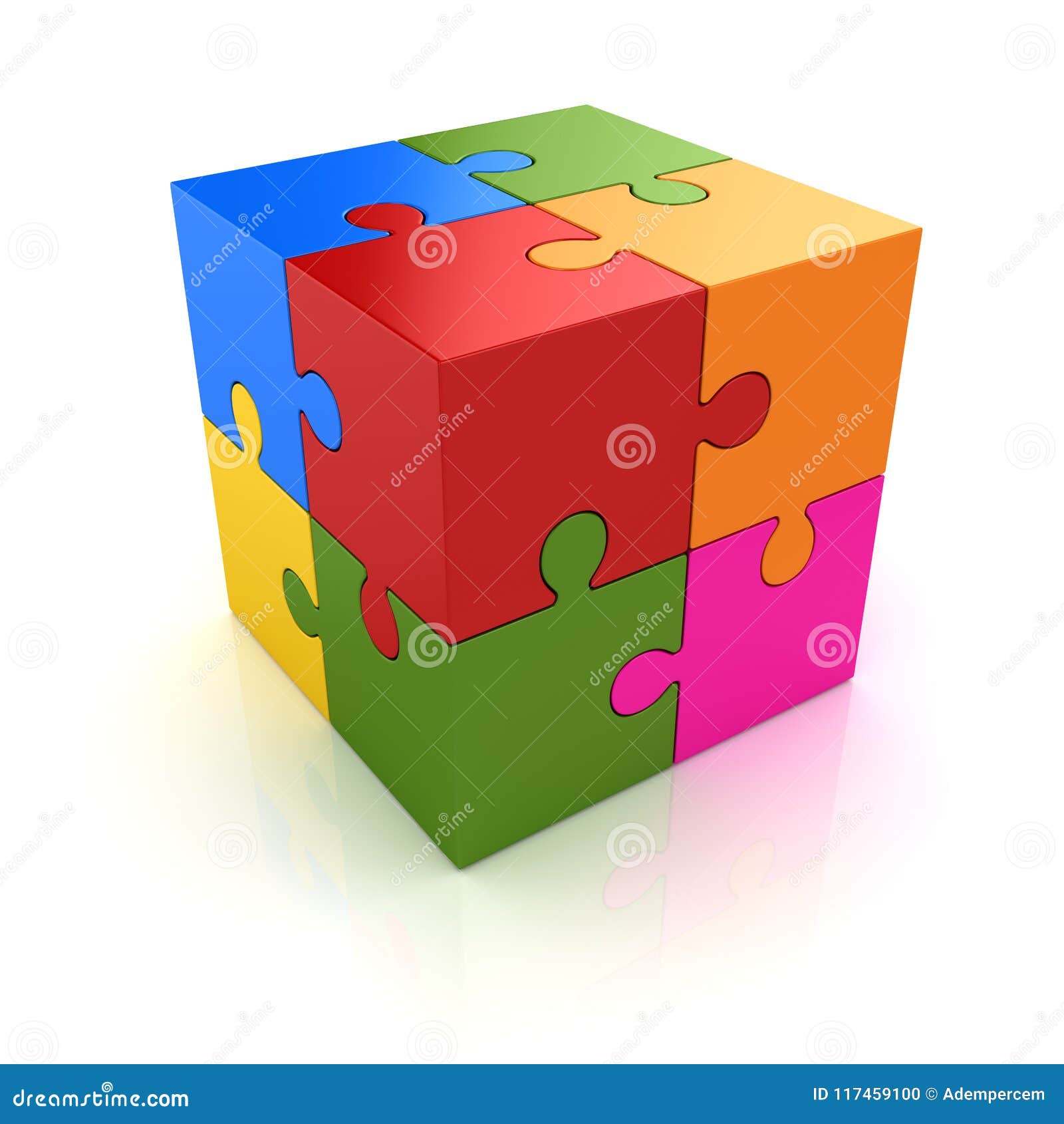 Colorful Puzzle Cube stock illustration. Illustration of puzzle - 117459100