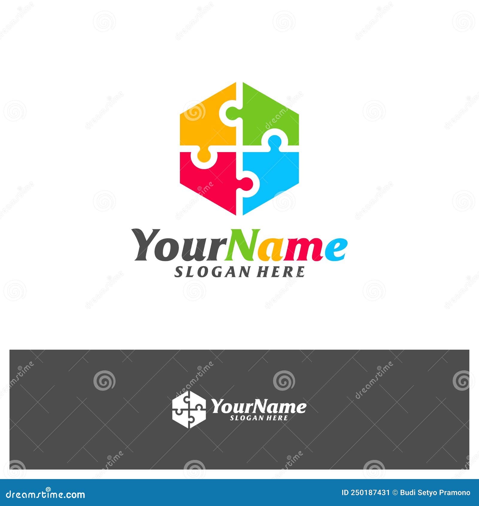 Colorful Puzzle Logo Design Template. Puzzle Logo Concept Vector Stock ...