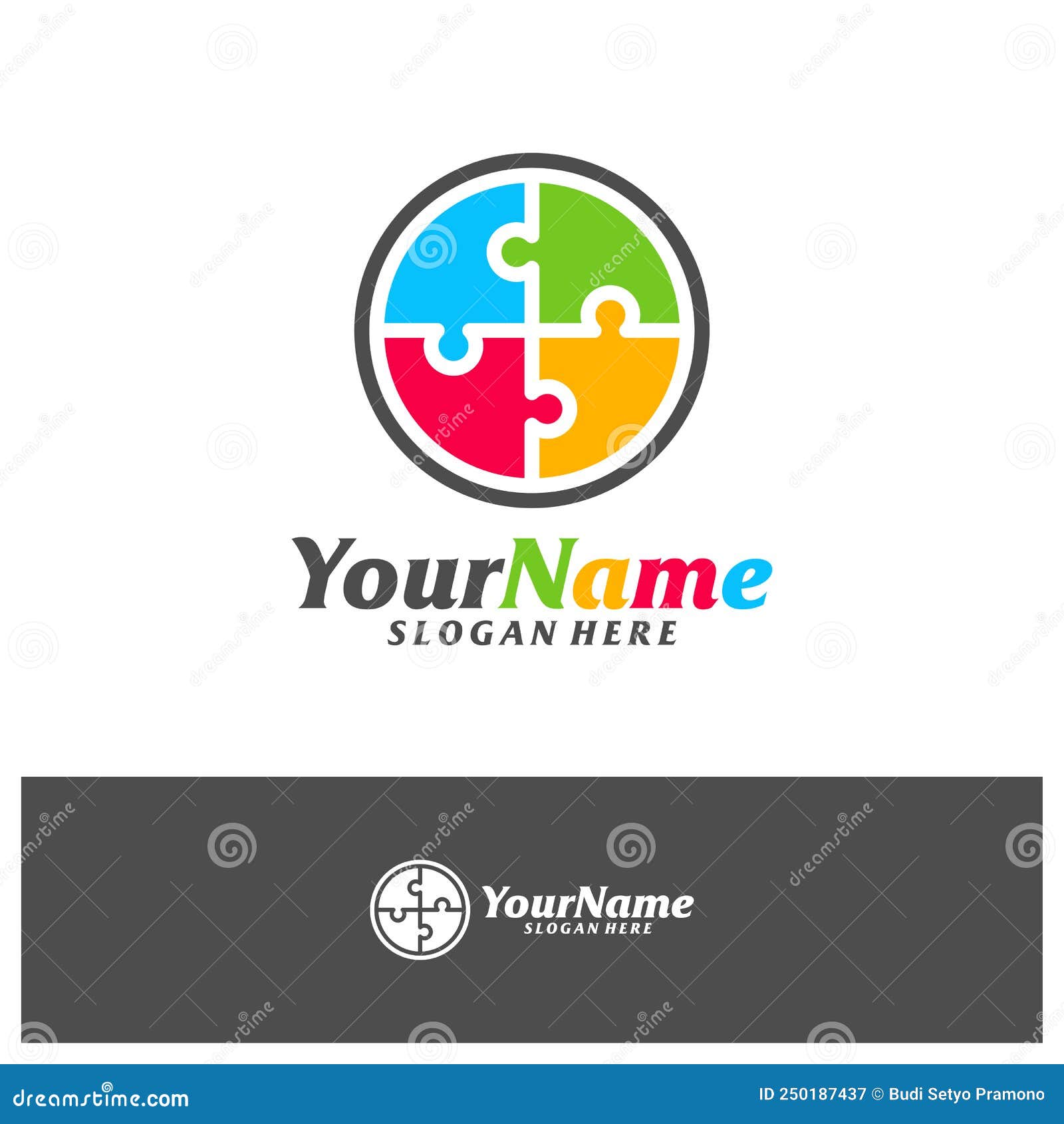 Colorful Puzzle Logo Design Template. Puzzle Logo Concept Vector Stock ...