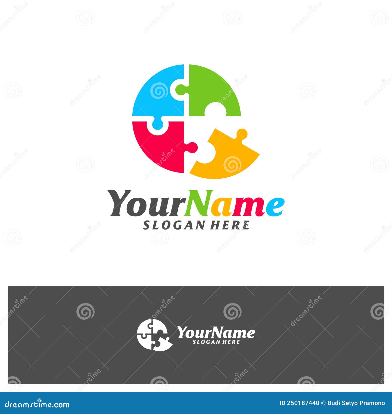 Colorful Puzzle Logo Design Template. Puzzle Logo Concept Vector Stock ...