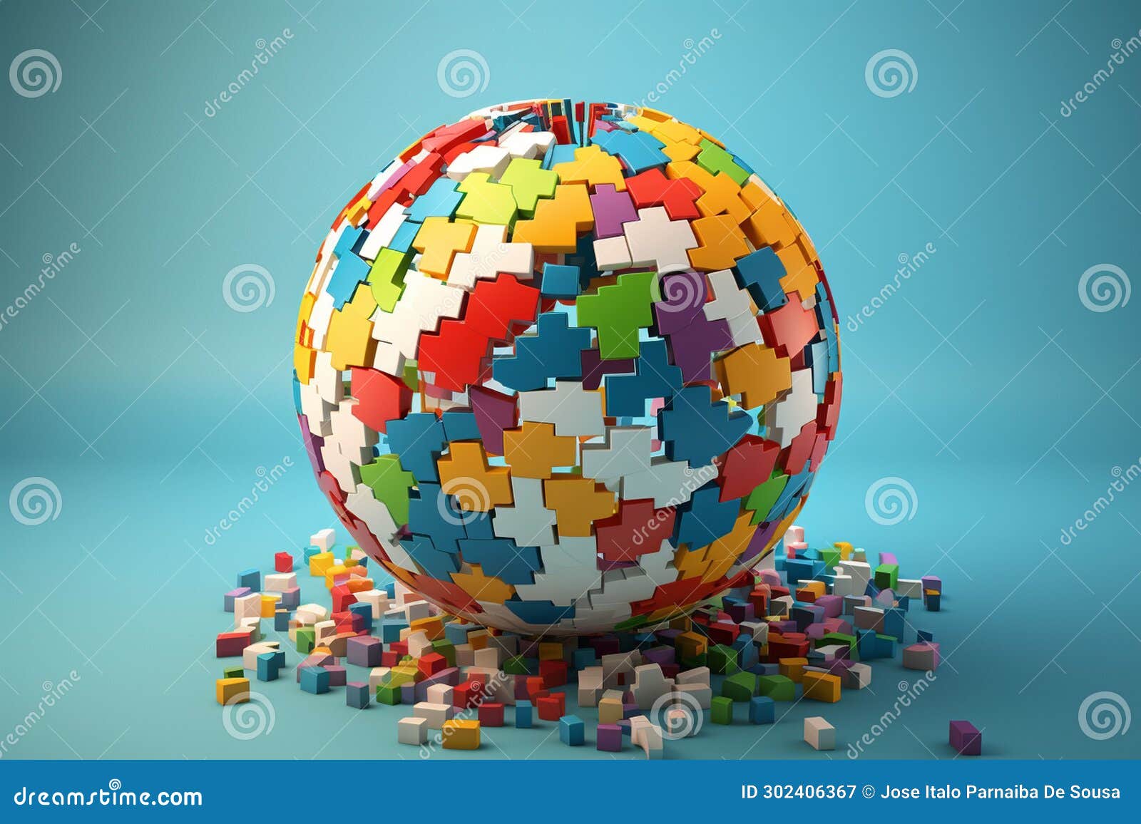 Colorful Puzzle Pieces Coming Together To Form a Stock Illustration ...