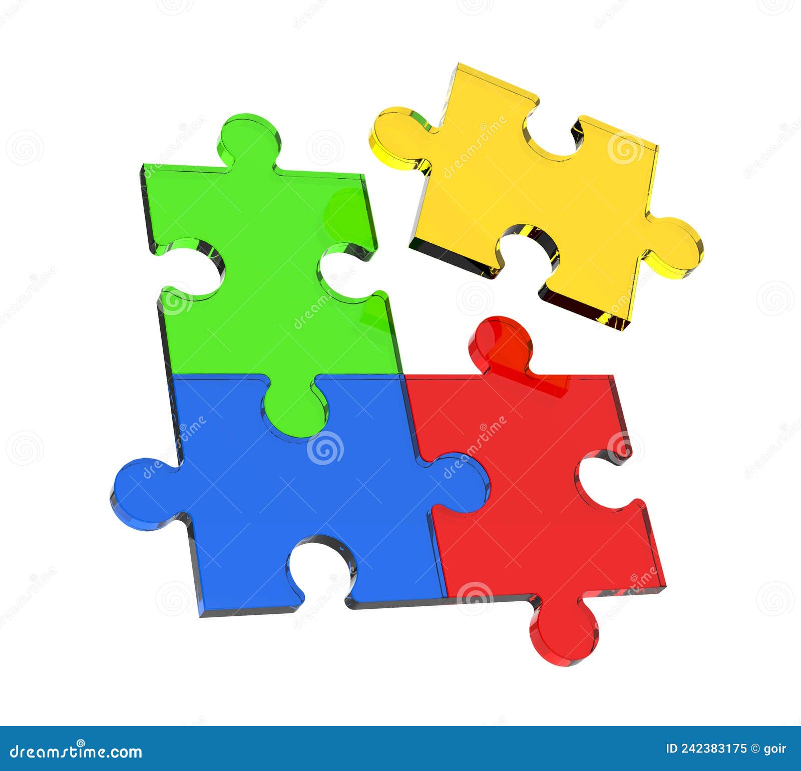 Colorful Puzzle Pieces Connection Stock Illustration - Illustration of ...