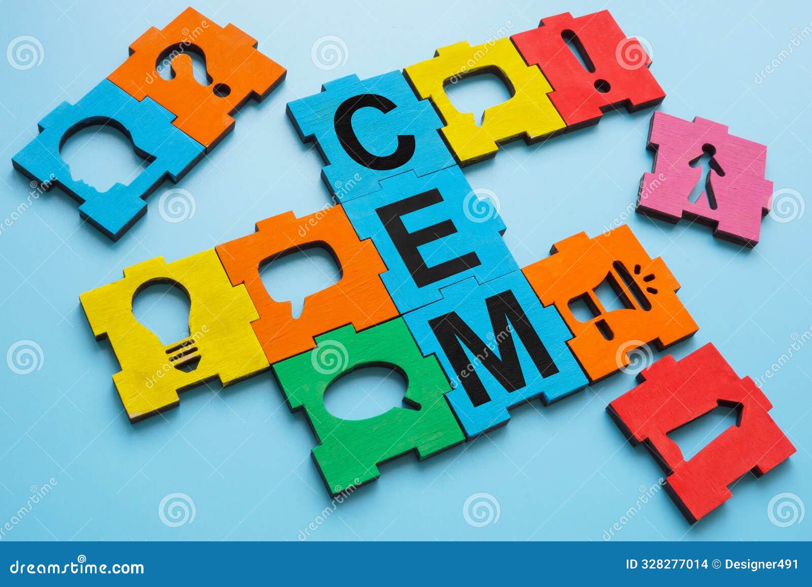 Colorful Puzzle Pieces about Customer Experience Management CEM. Stock ...