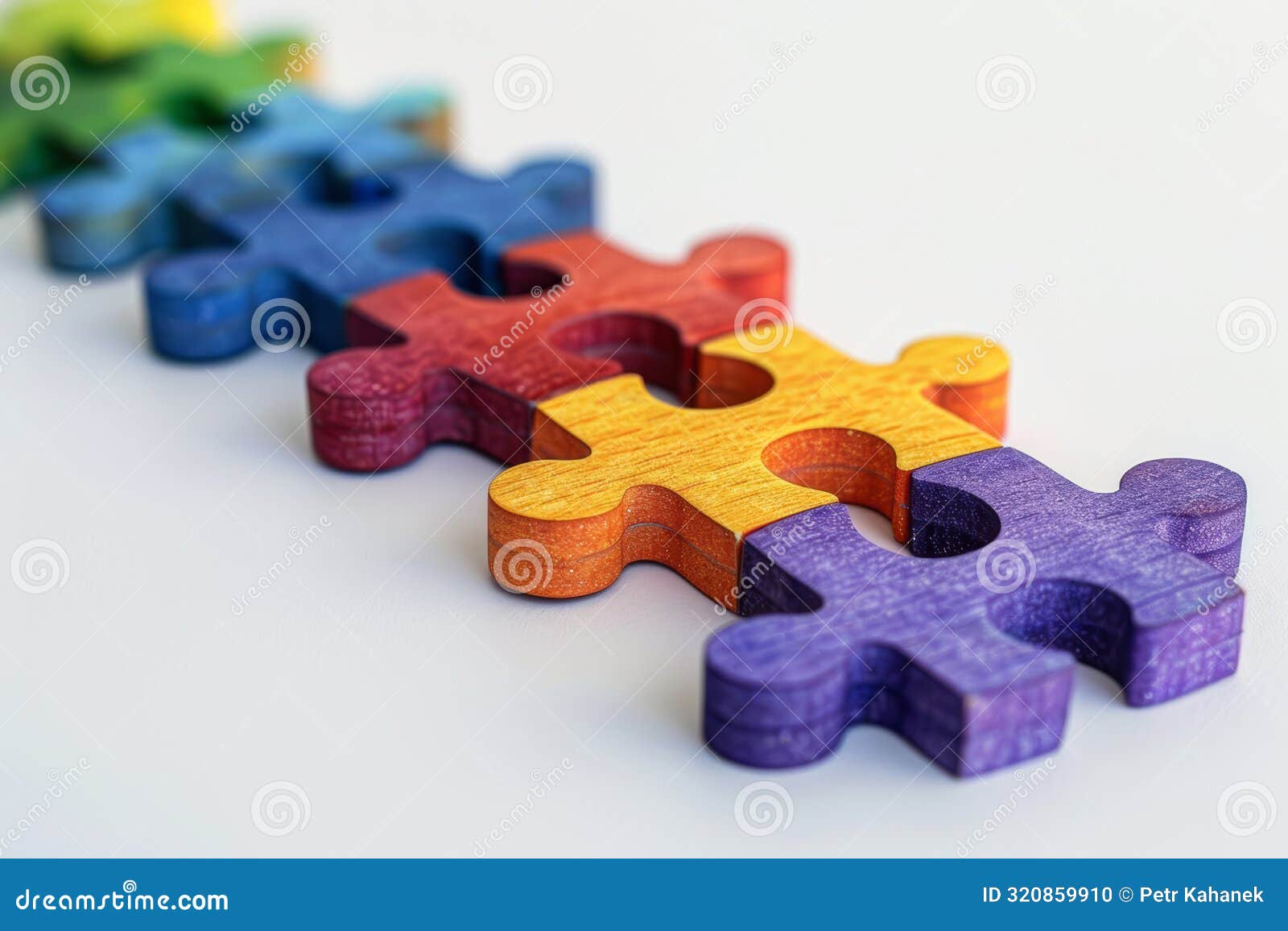 Colorful Puzzle Pieces Fitting Together on a Clean White Background ...