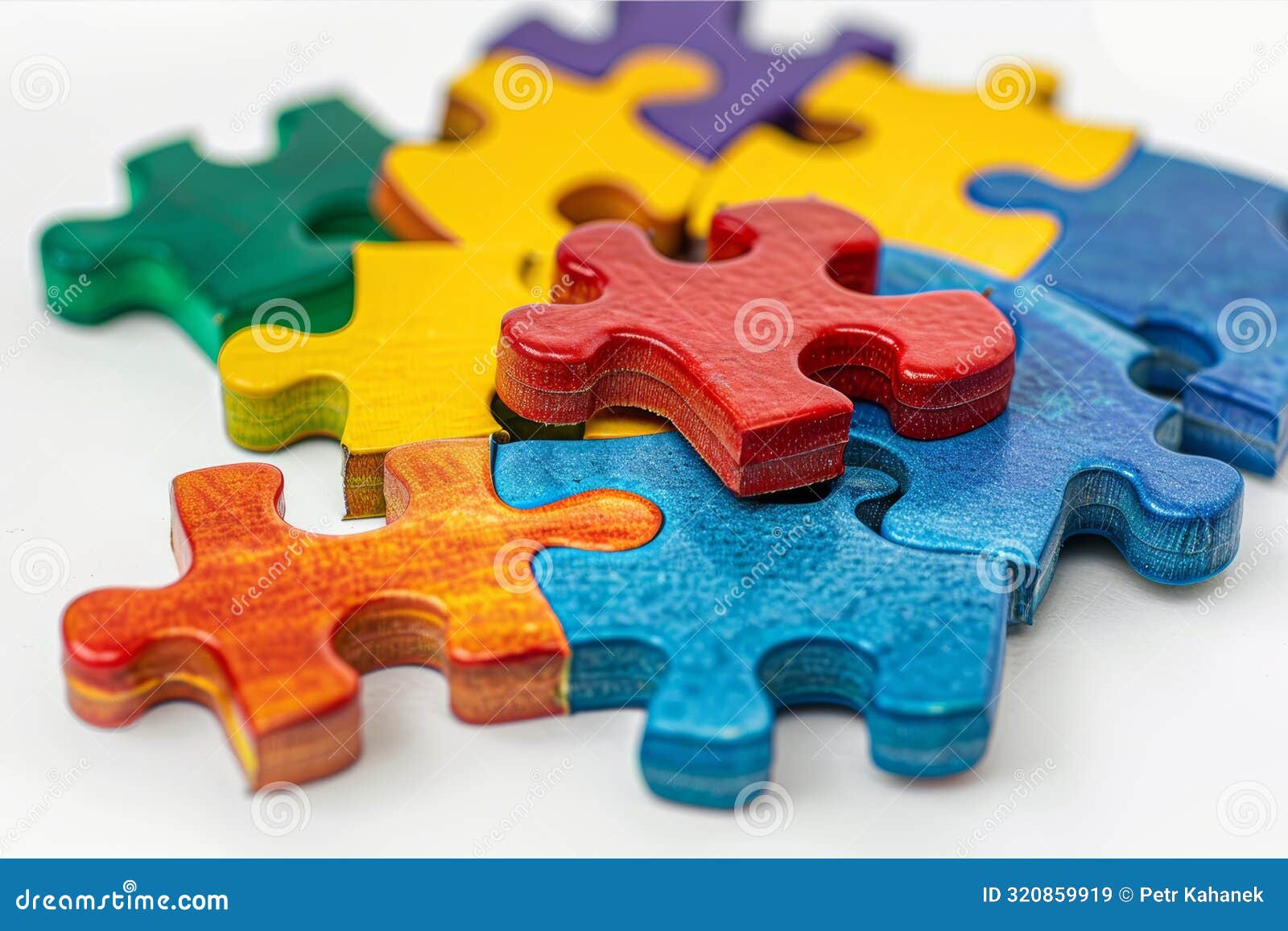 Colorful Puzzle Pieces Fitting Together on a Clean White Background ...